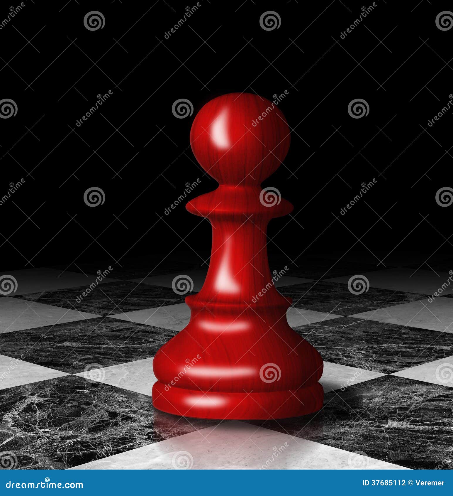 Red Chess Pawn on the Marble Chessboard. Stock Photo - Image of choice ...