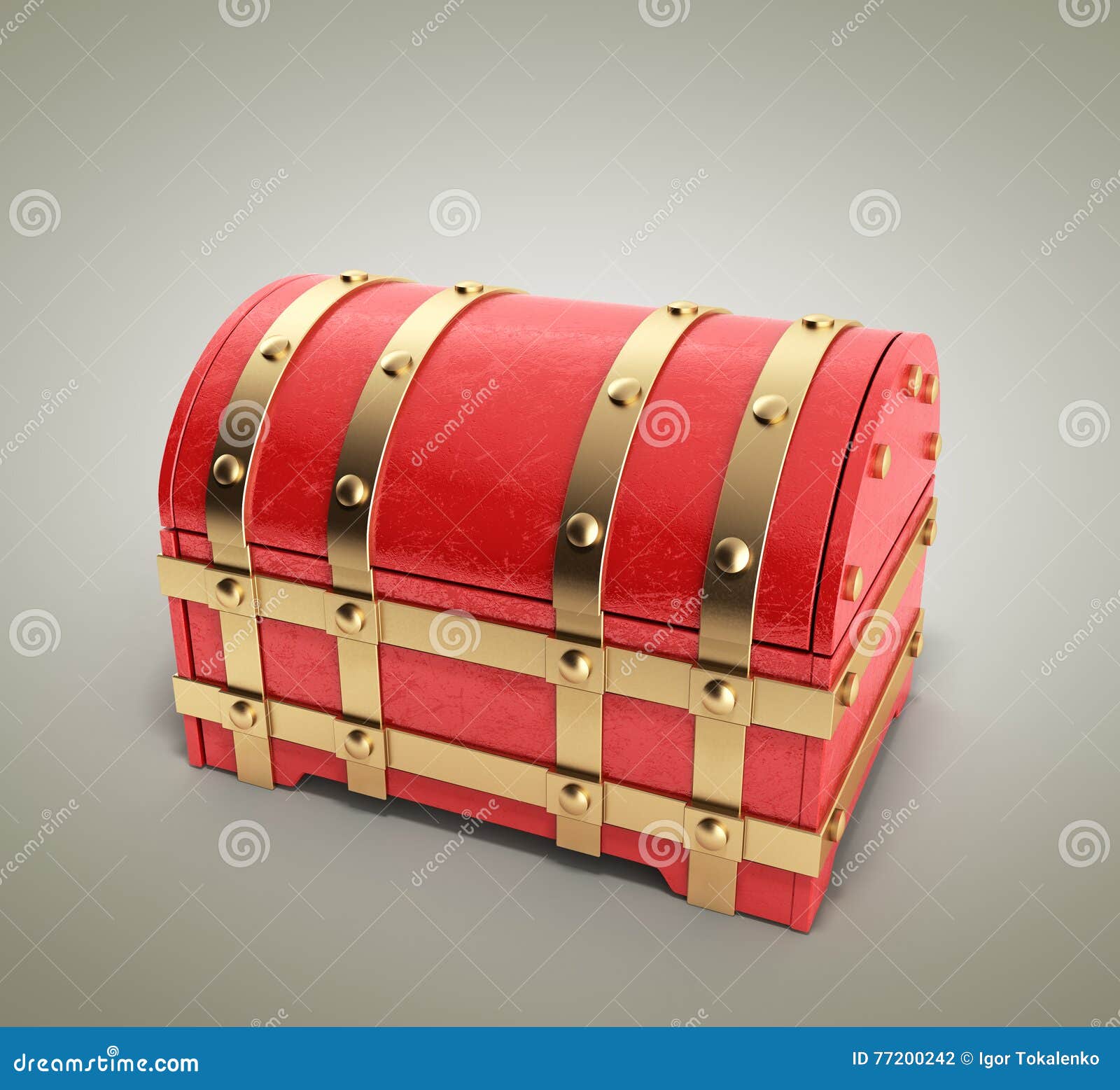 Red Chest Empty 3d Render On Gradient Background Royalty-Free Stock ...