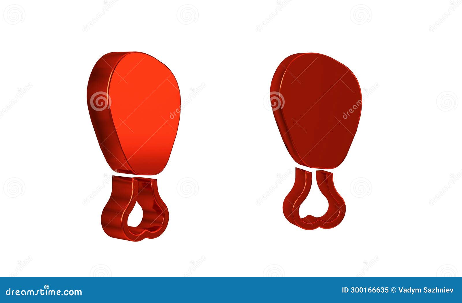 Red Chicken Leg Icon Isolated on Transparent Background. Chicken ...