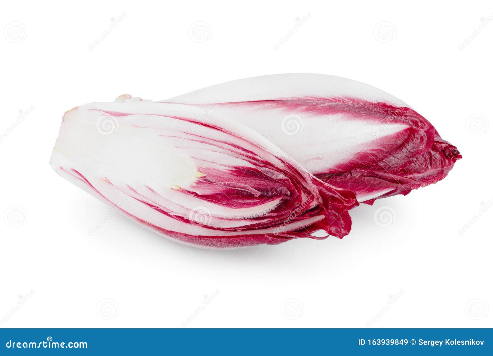 Red Chicory Or Radicchio Leaves Isolated On White Background Royalty ...
