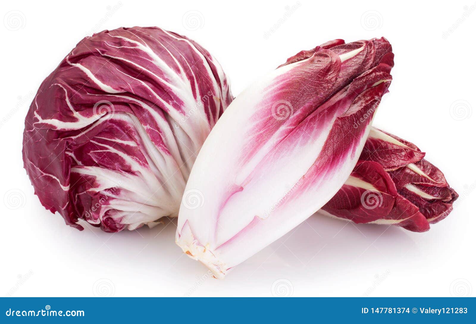 Red Chicory on White Background Stock Photo - Image of food, cole ...
