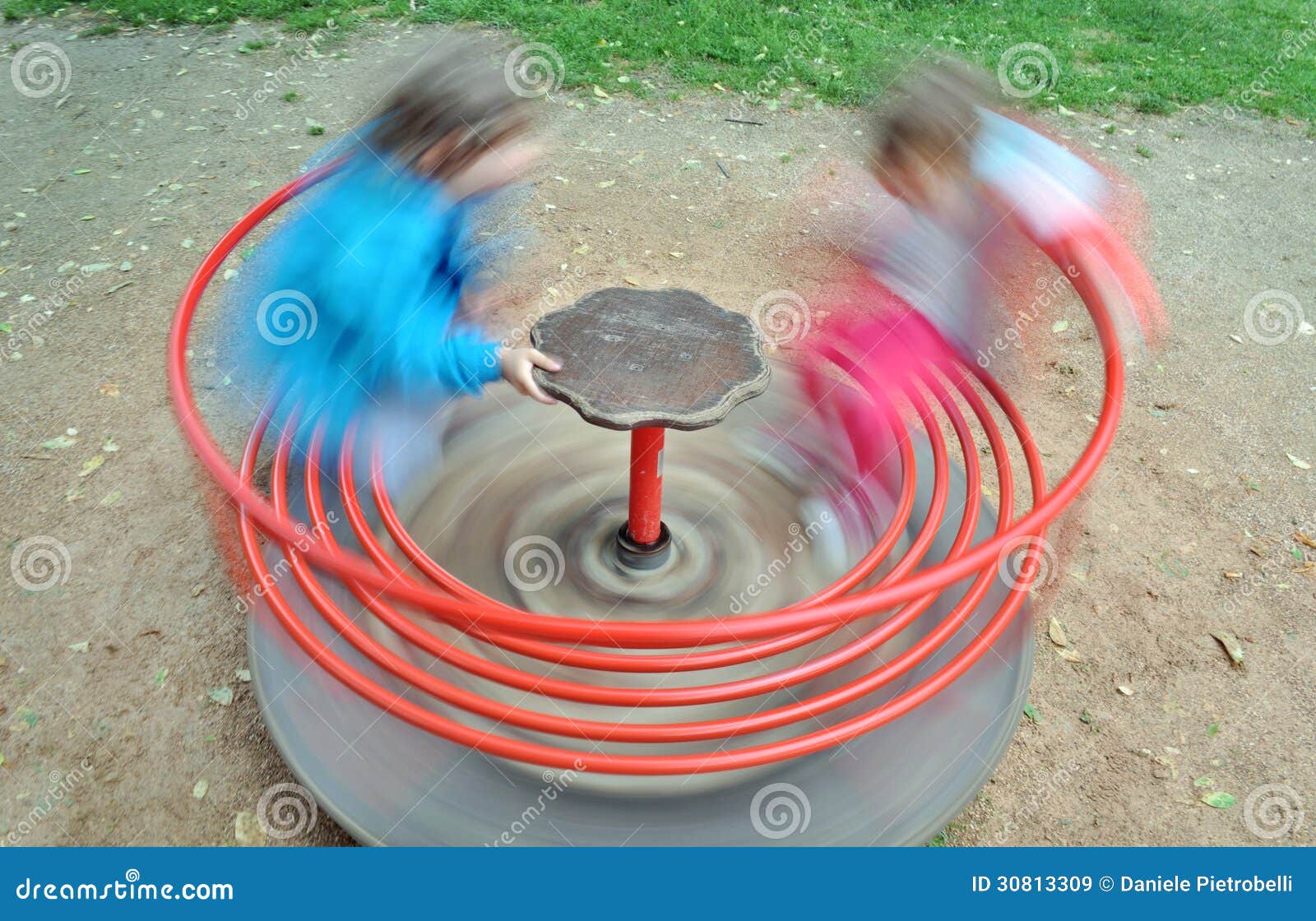 Red Children Carousel Spinning Round Stock Image - Image of funny ...