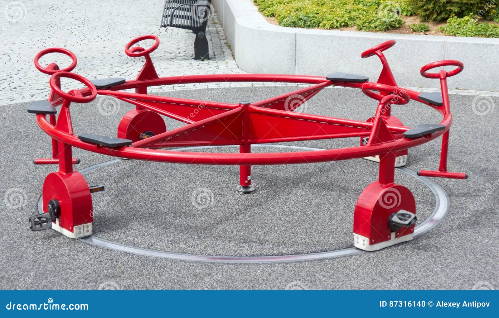 Red children`s carousel stock photo. Image of steel, rotate - 87316140