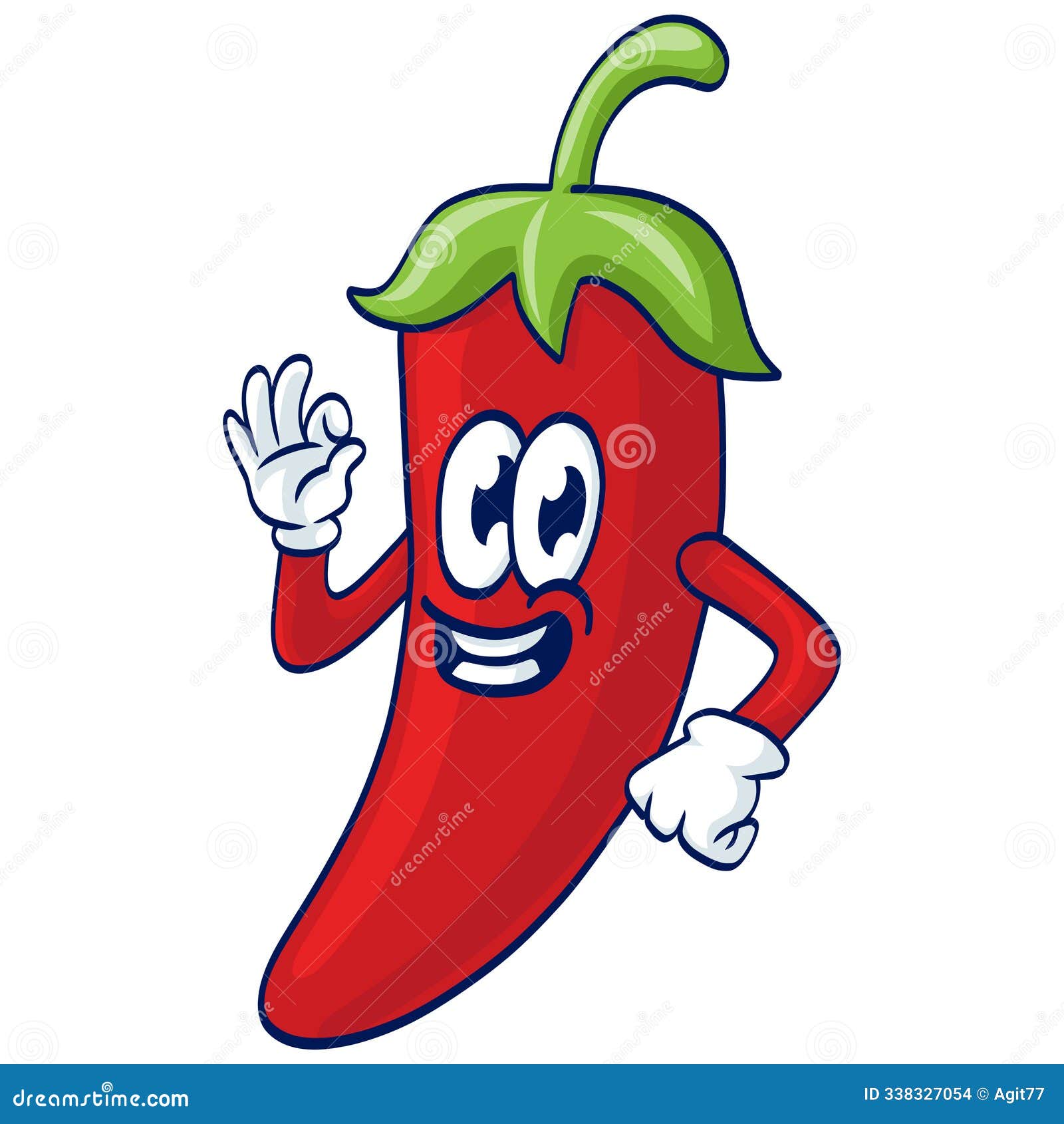 Red Chili Cartoon Mascot Logo Design Template Vector | CartoonDealer ...