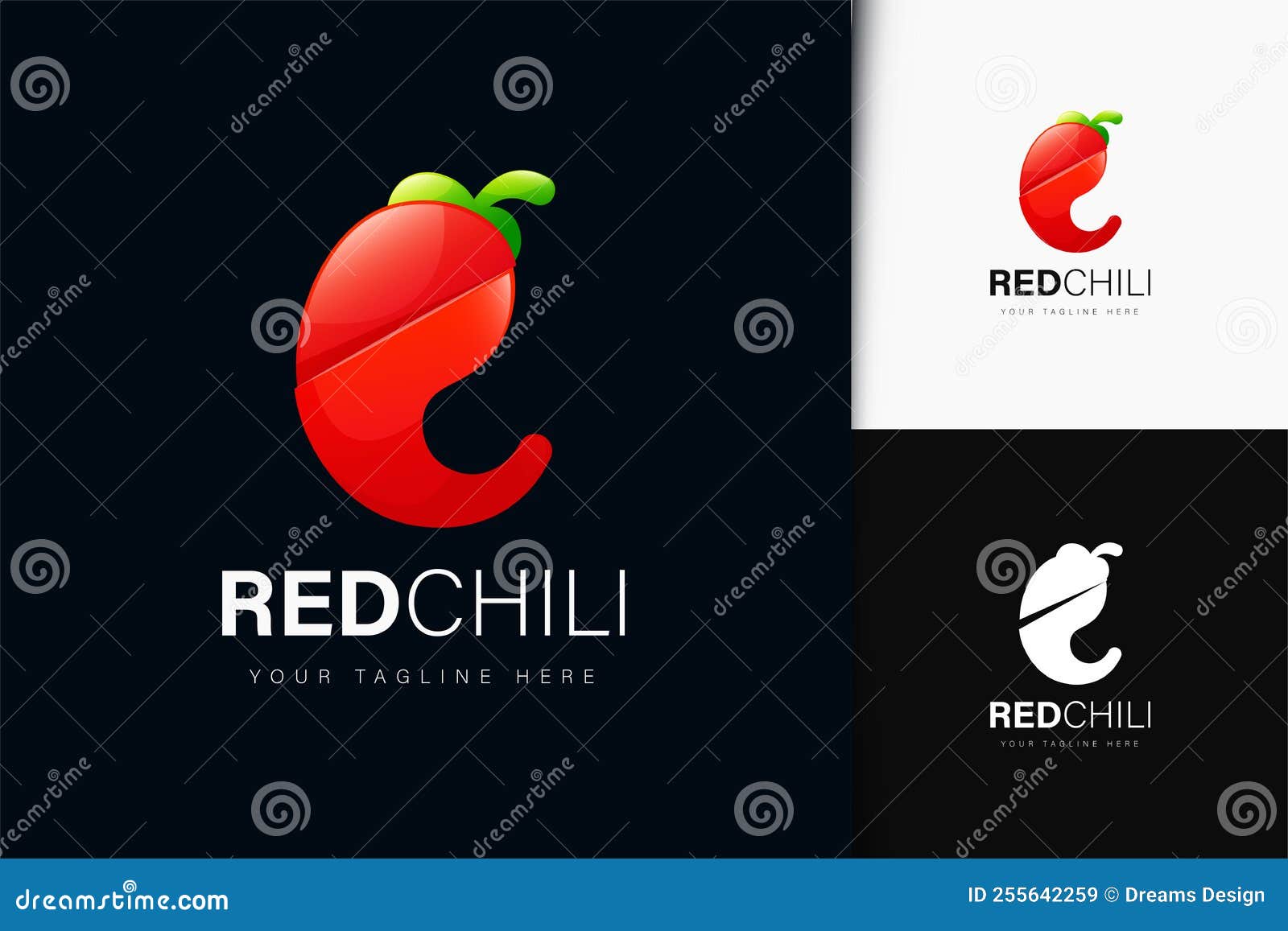 Red Chili Logo Design with Gradient Stock Vector - Illustration of ...