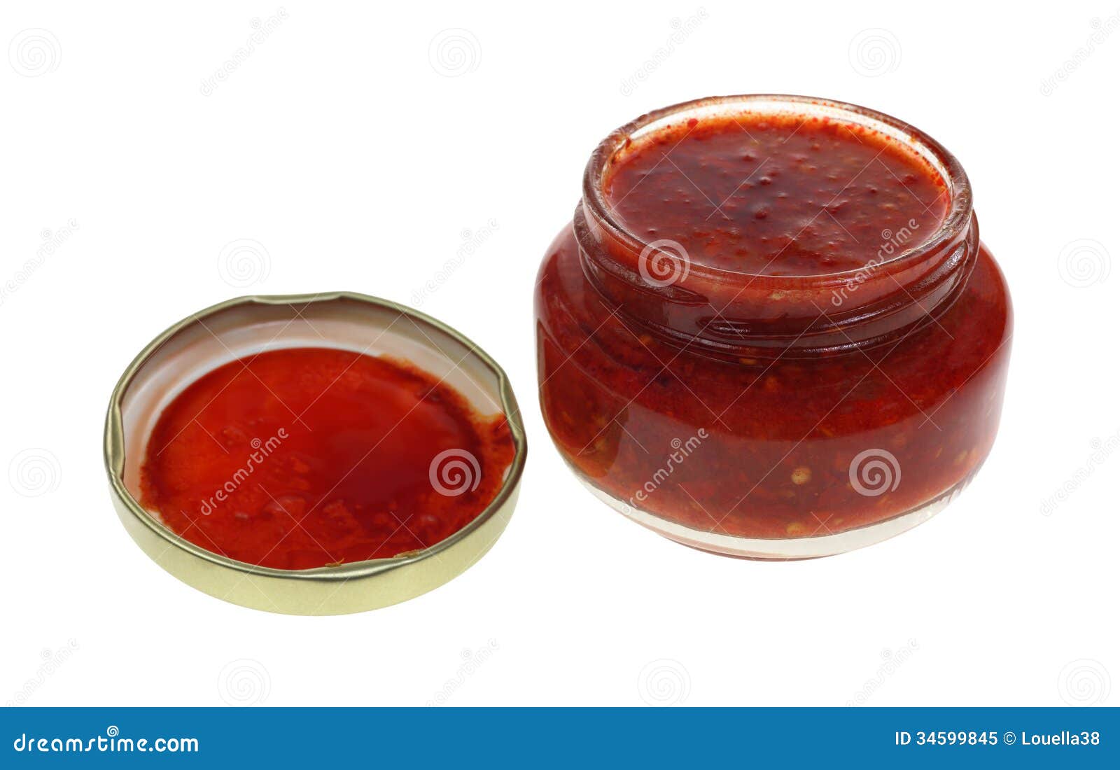 Red Chili Paste Jar Open stock image. Image of chili - 34599845