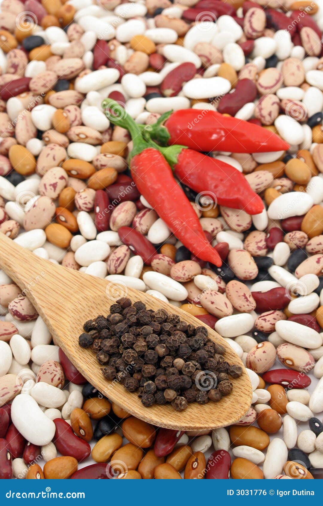 Red Chili Pepper with Beans Stock Photo - Image of vegetable ...