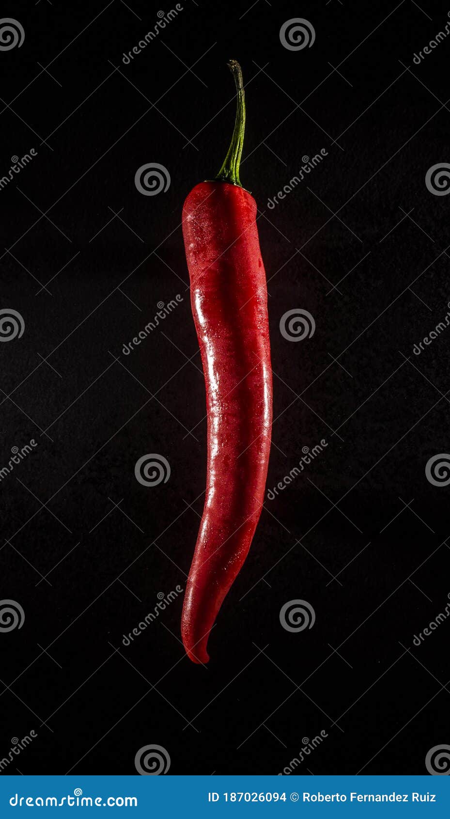 Red Chili Pepper on Black Background Stock Photo - Image of ingredient ...