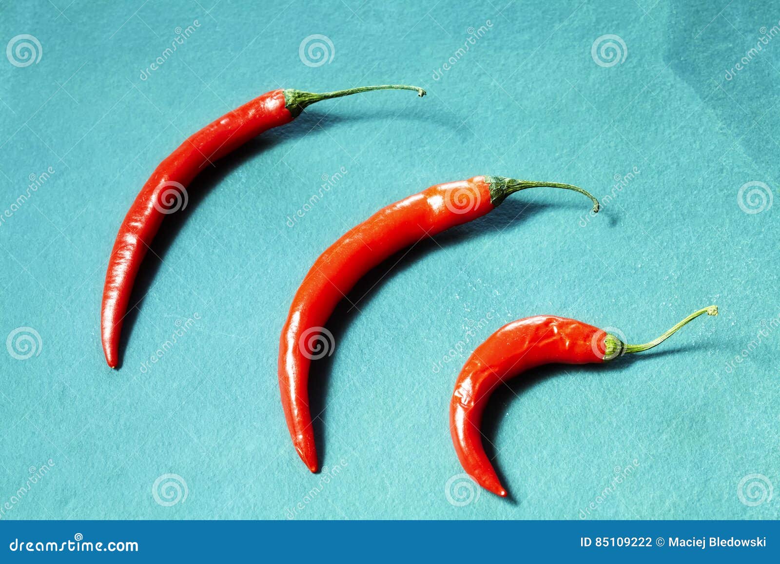Red Chili Pepper on a Blue Slate Background Stock Photo - Image of ...