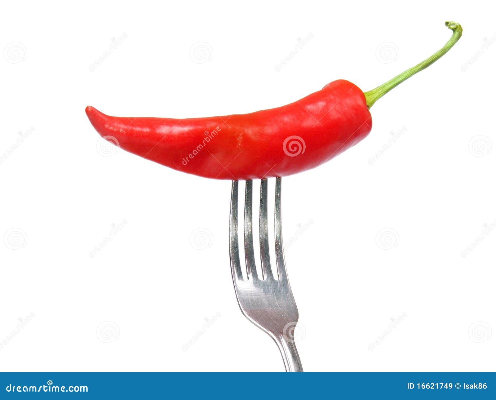 Red chili pepper on a fork stock image. Image of fork - 16621749