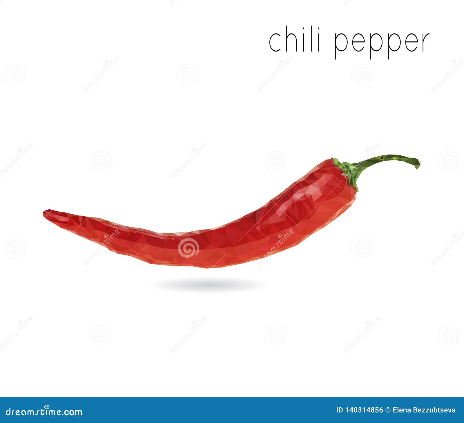 Red Chili Pepper Geometric Polygonal, Triangles, Vector Illustration ...