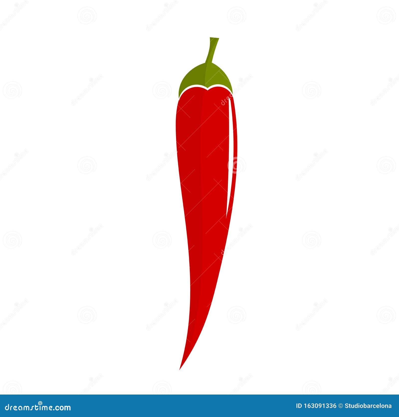 Red chili pepper icon stock vector. Illustration of ingredient - 163091336