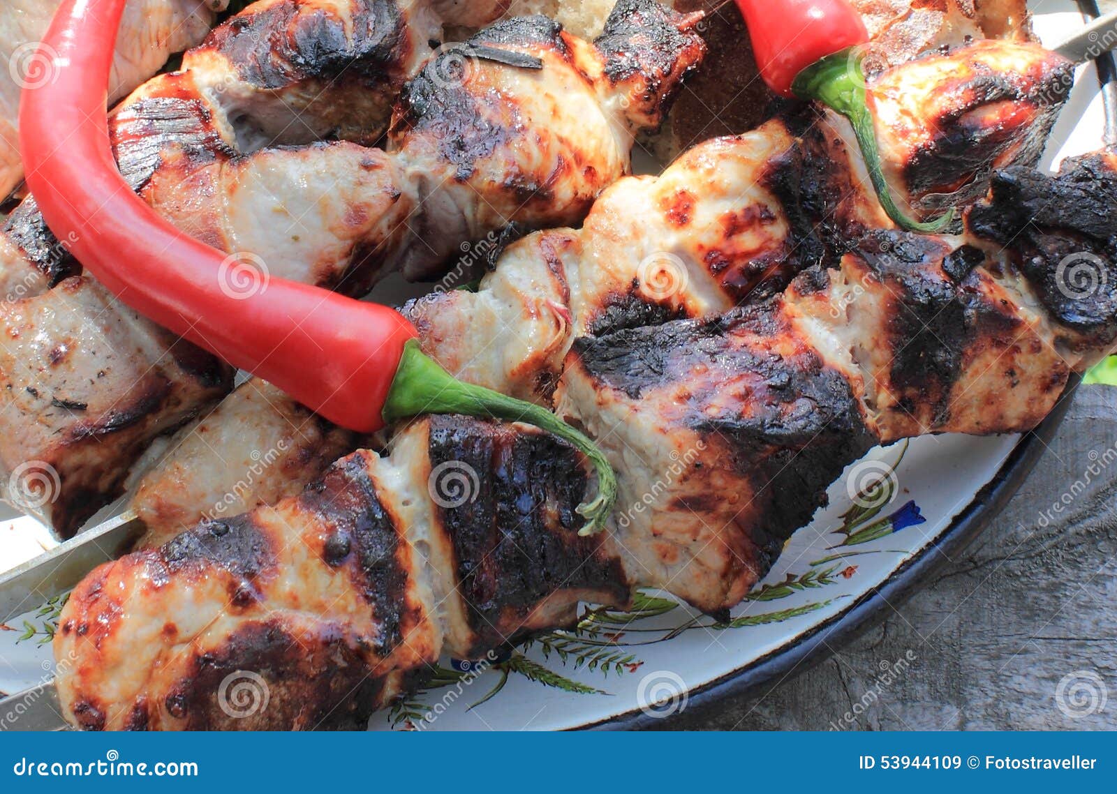 Red Chili Pepper on the Meat Stock Image - Image of food, diet: 53944109