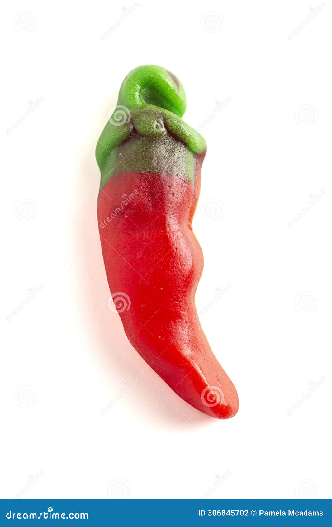 A Red Chili Pepper Shaped Gummy Candy on a White Background Stock Photo ...