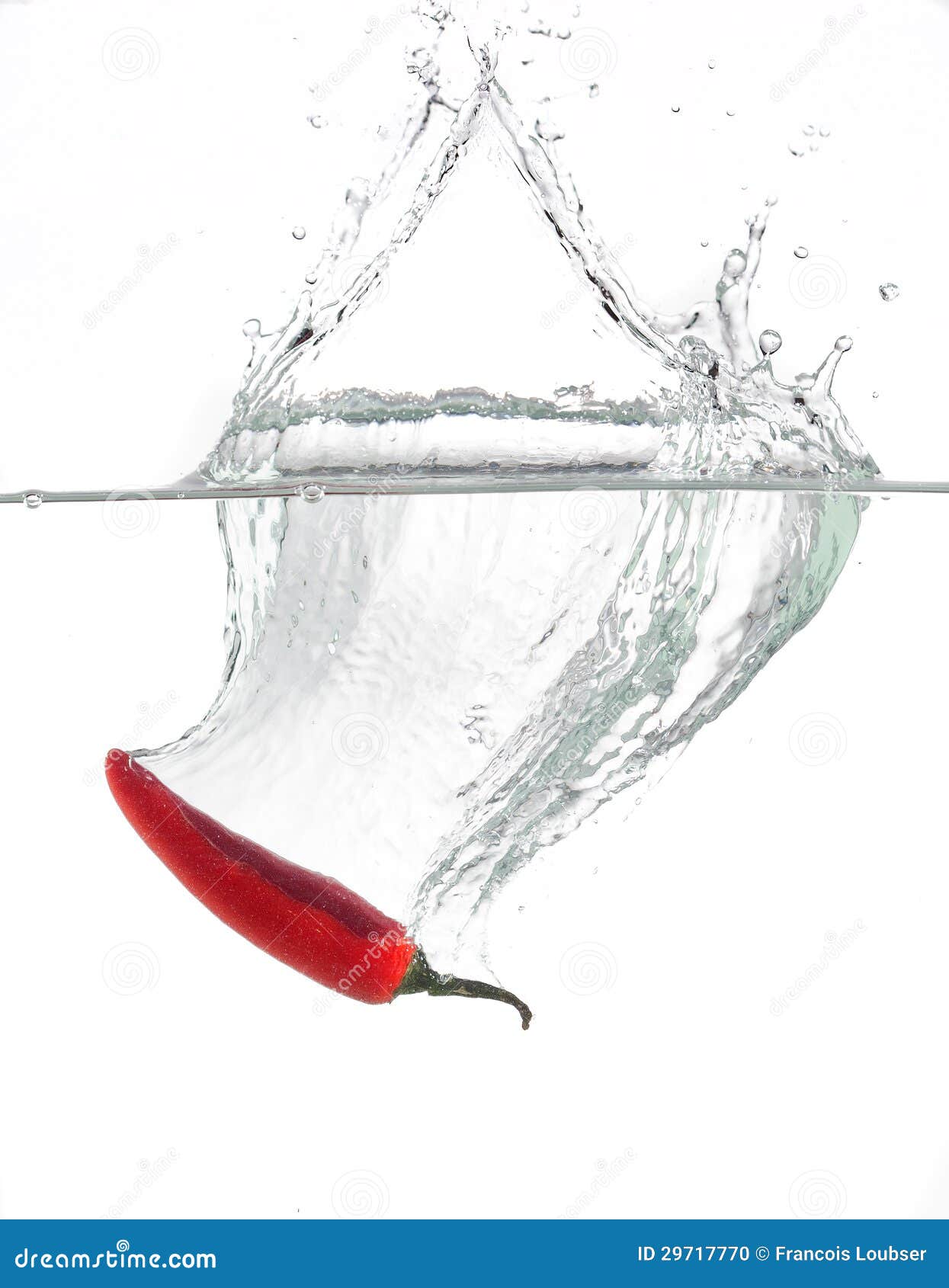 Chili Pepper Splashing in Water Stock Photo - Image of details, spicy ...
