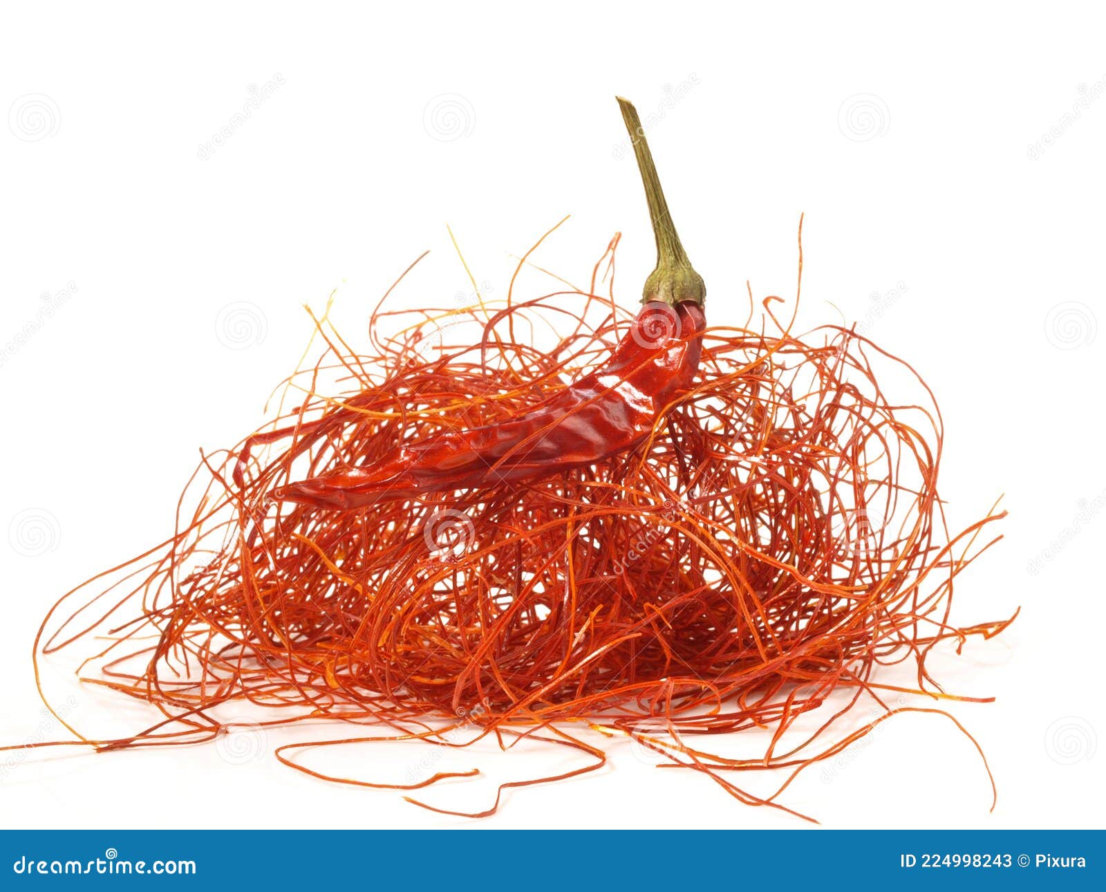 Red Chili Pepper Threads on White Background - Isolated Stock Image ...