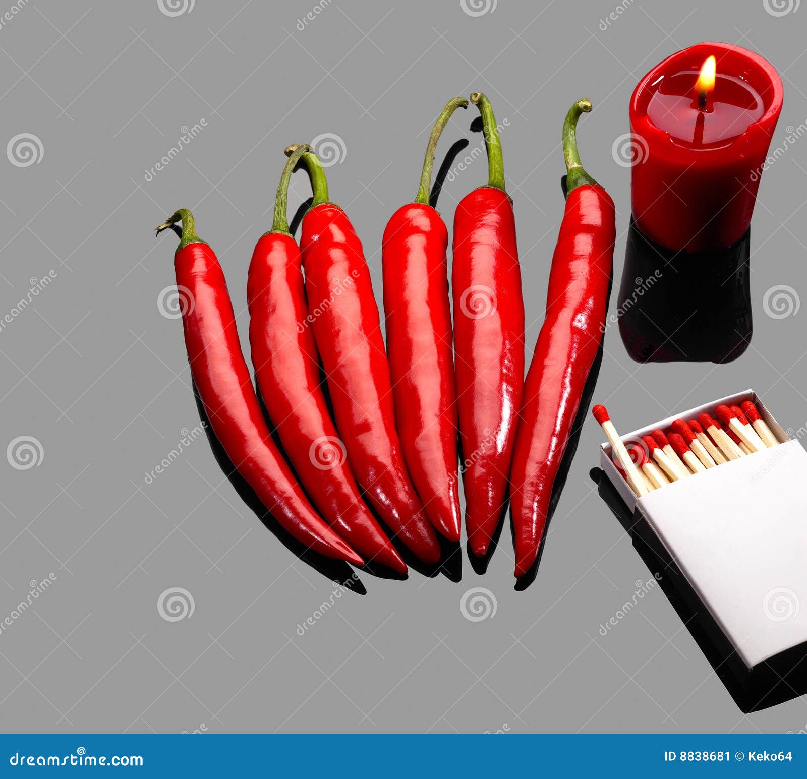 Red chili peppers stock image. Image of macro, candle - 8838681