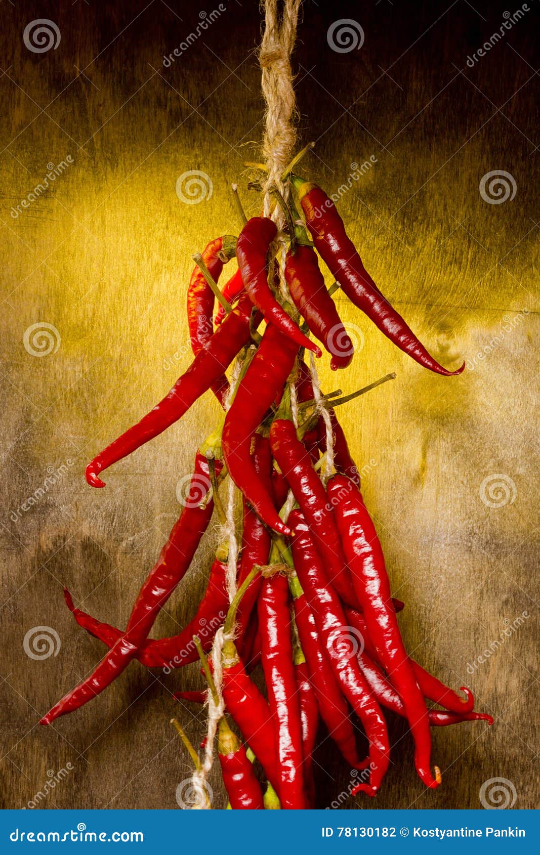 Red Chili Peppers in a Bunch Stock Photo - Image of freshness, healthy ...