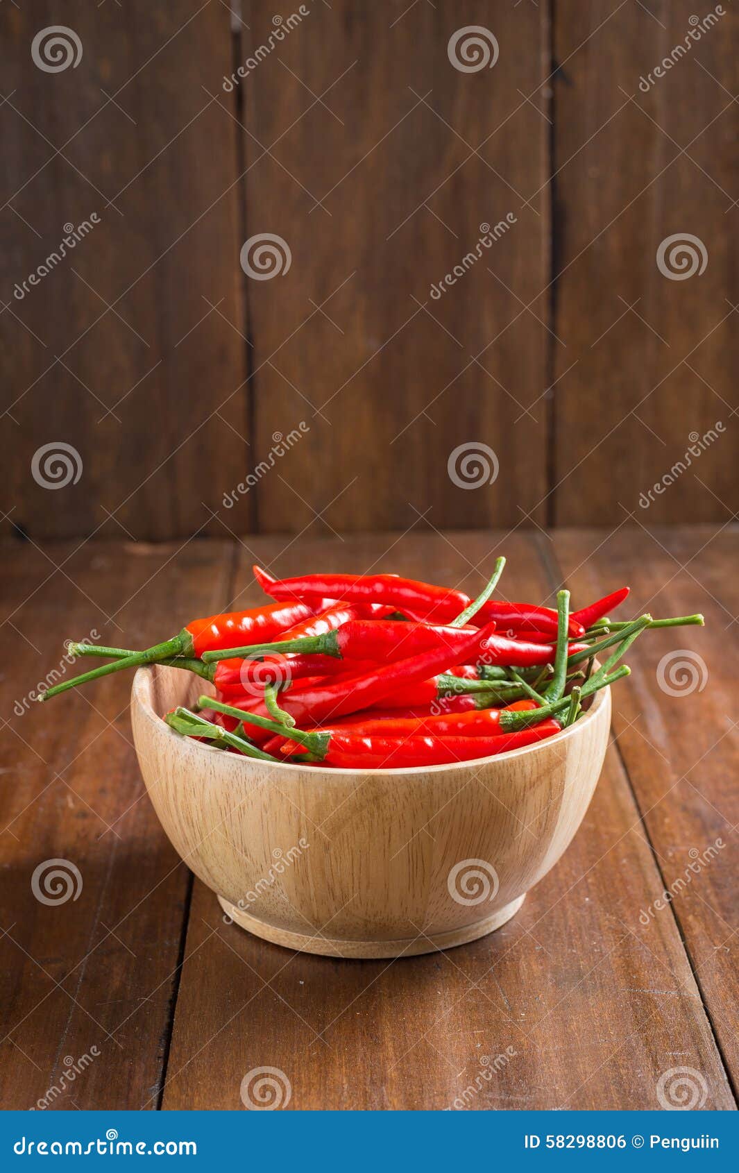Red Chili Peppers on Wooden Background Stock Photo - Image of gourmet ...