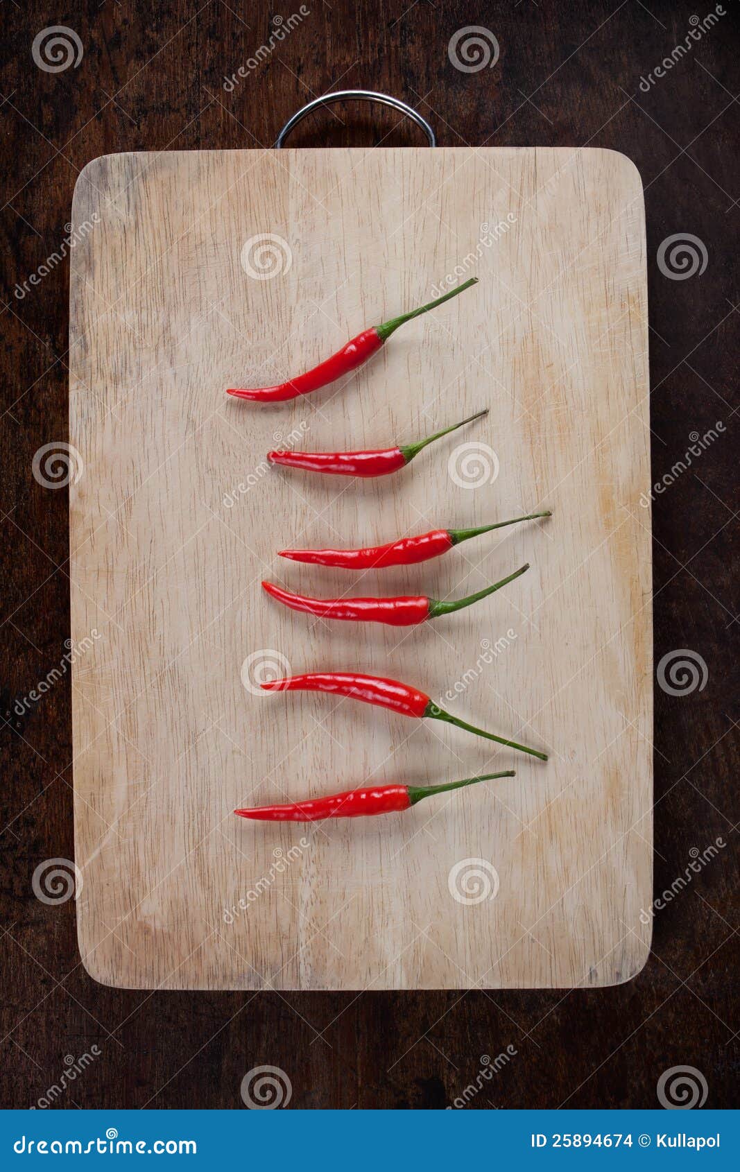 Red Chili on Wood Chopping Block Stock Photo - Image of colour, chilli ...