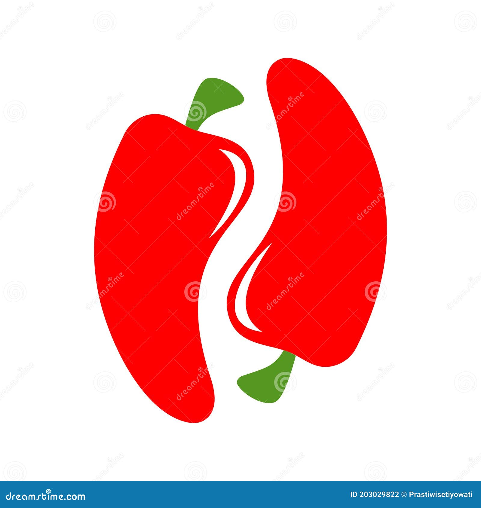 Red chilies flat logo icon stock vector. Illustration of mexico - 203029822