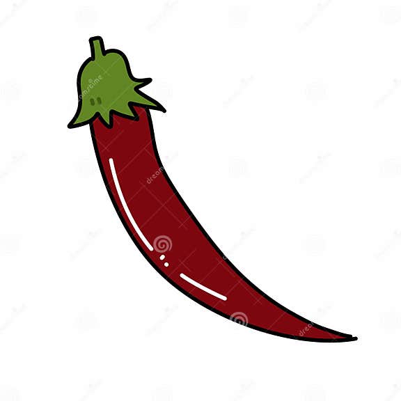 Red Chilli Cartoon on White Background Stock Illustration ...