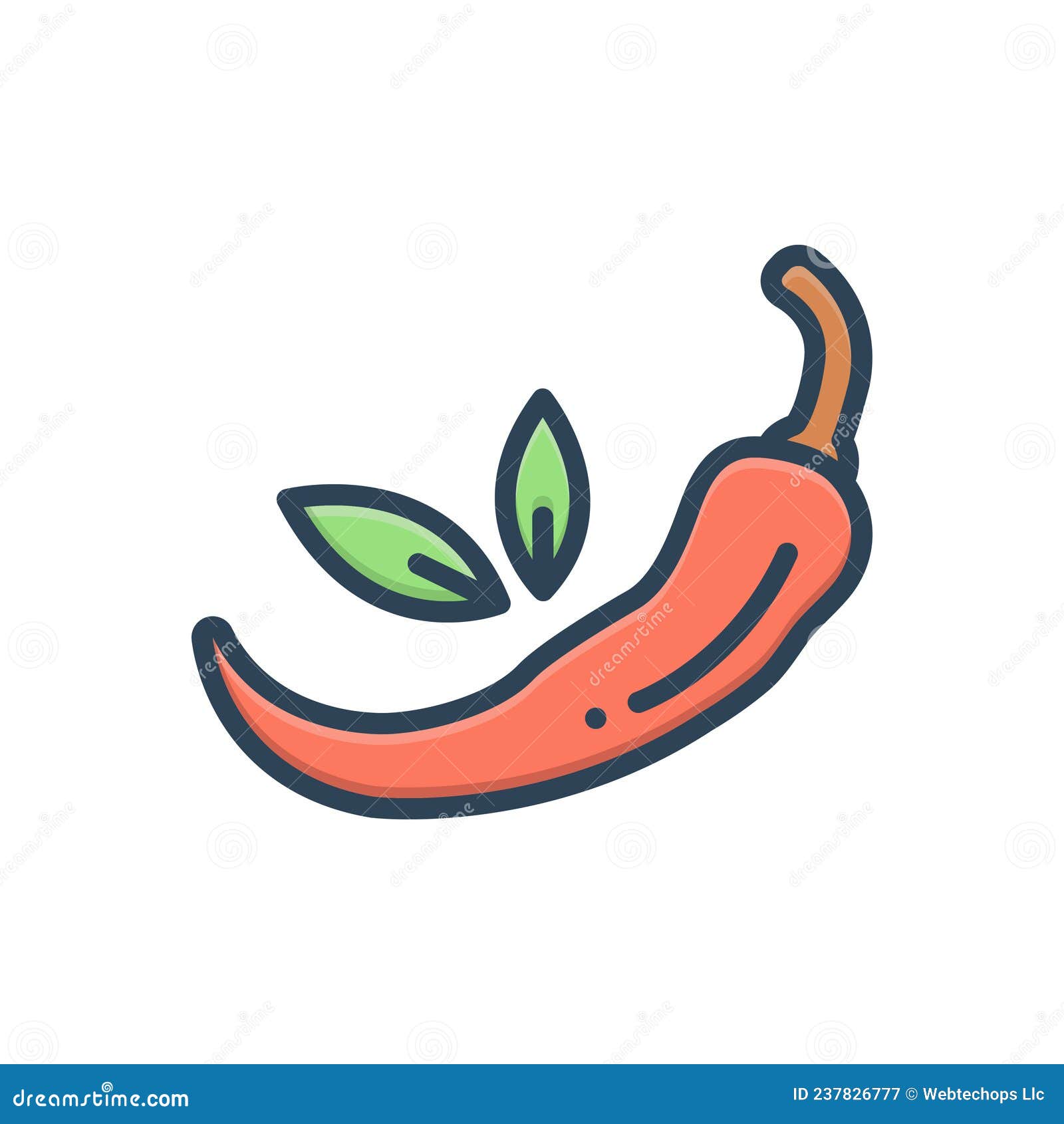 Color Illustration Icon for Red Chilli, Pepper and Condiment Stock ...