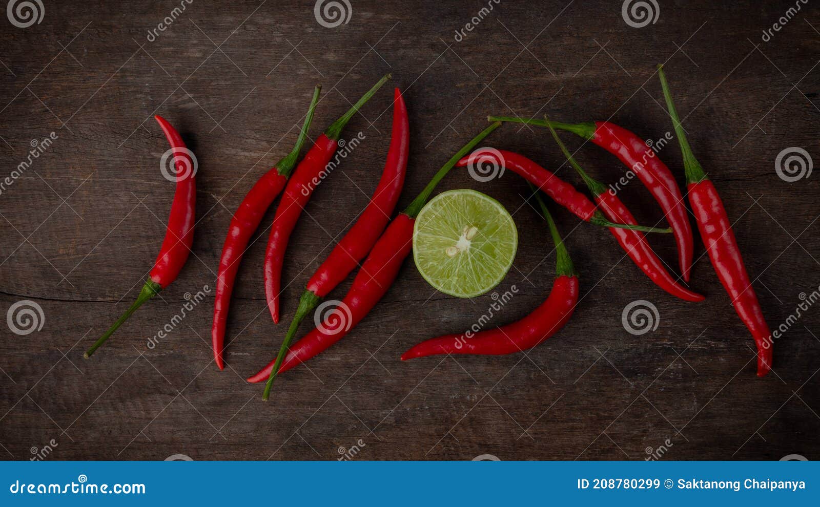 Red Chilli and Lemon for Cooking Thai Food. Stock Image - Image of ...
