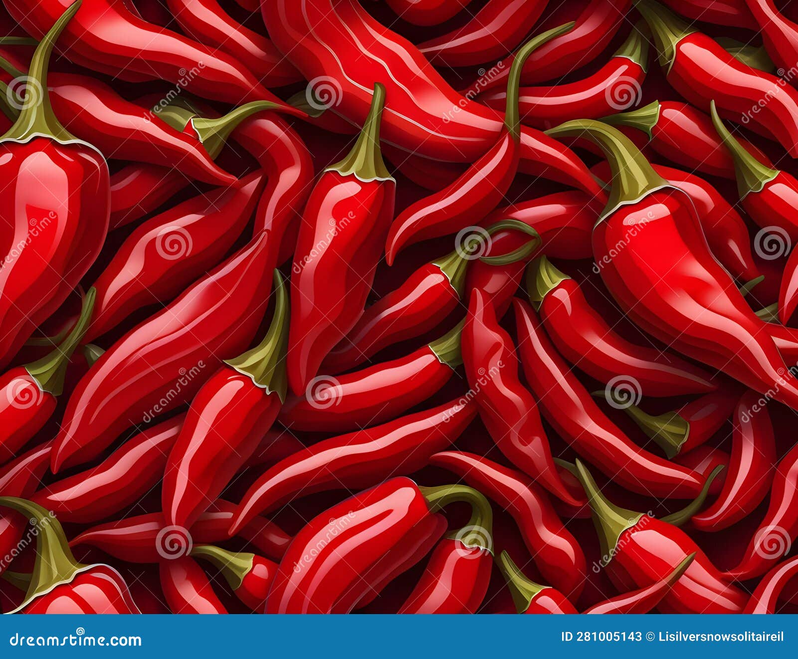 Red Chili Pattern Background. Generative AI Stock Illustration ...
