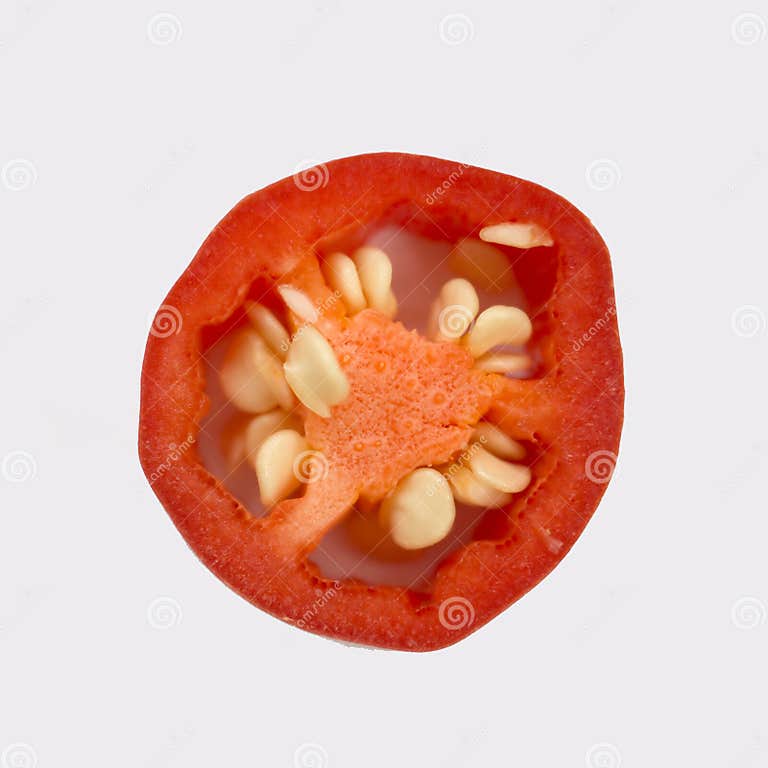 Red Chilli Pepper Cross Section Stock Photo - Image of condiment, kick ...