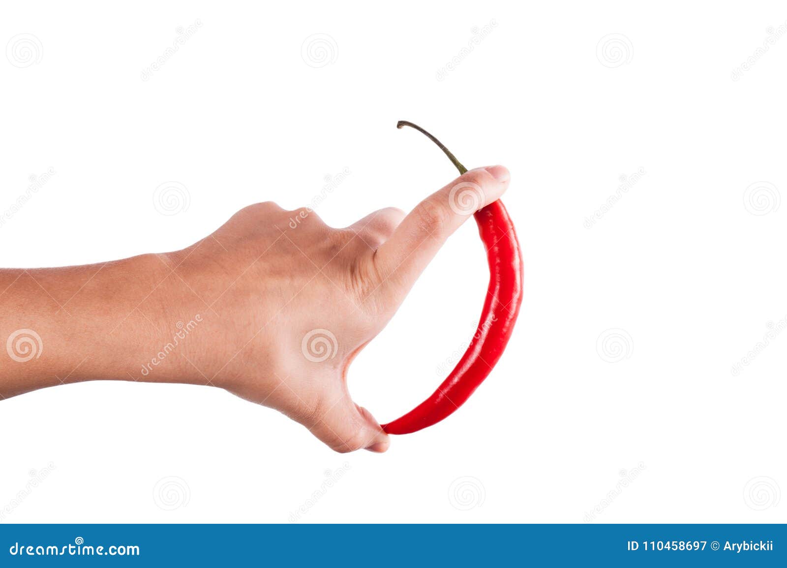 Red chilli pepper in hand stock image. Image of healthy - 110458697