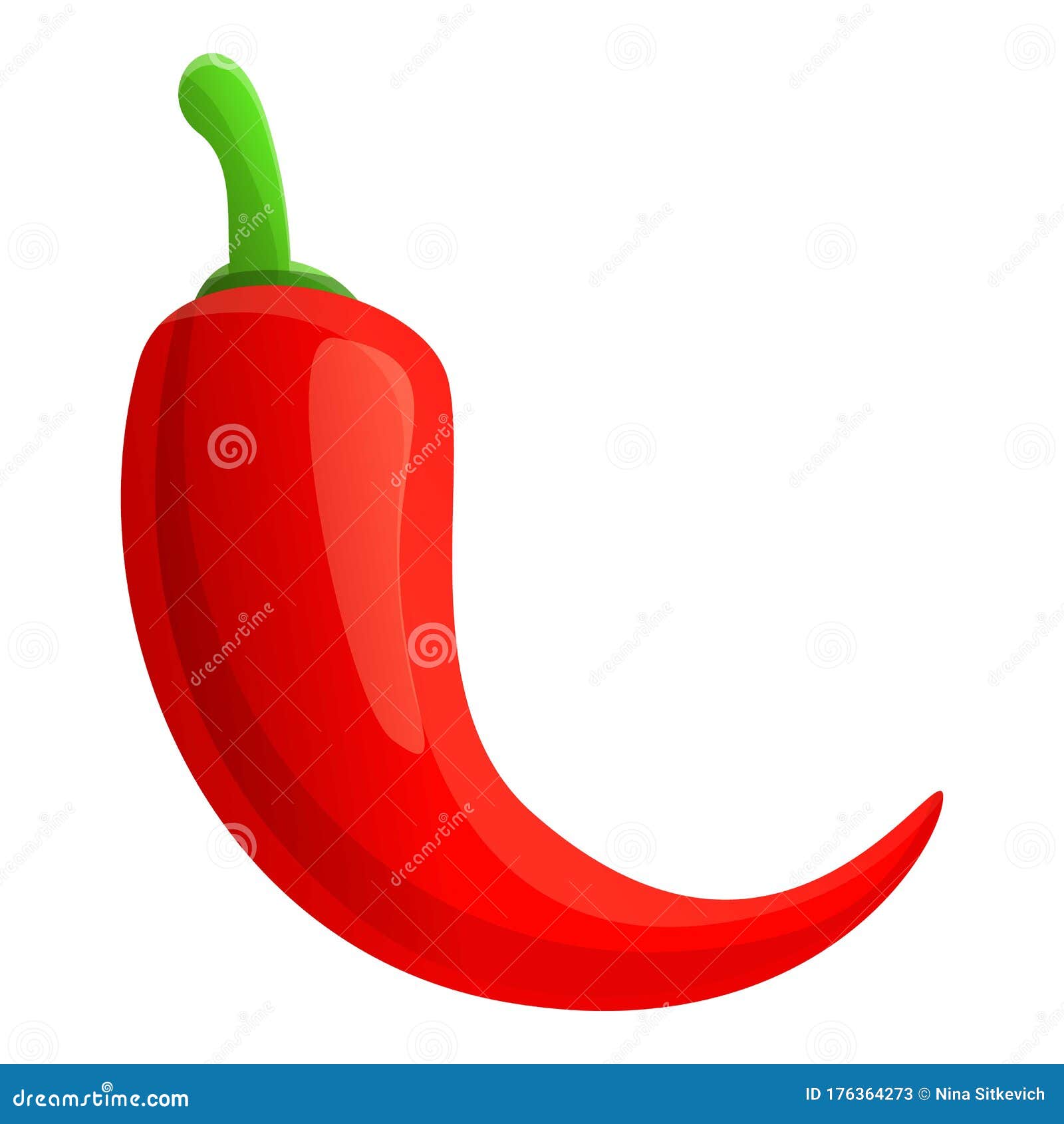 Red Chilli Pepper Icon, Cartoon Style Stock Vector - Illustration of ...