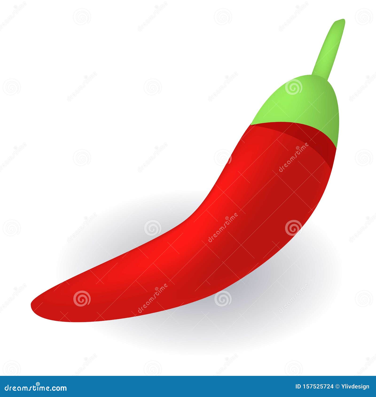 Red Chilli Pepper Icon, Isometric Style Stock Vector - Illustration of ...