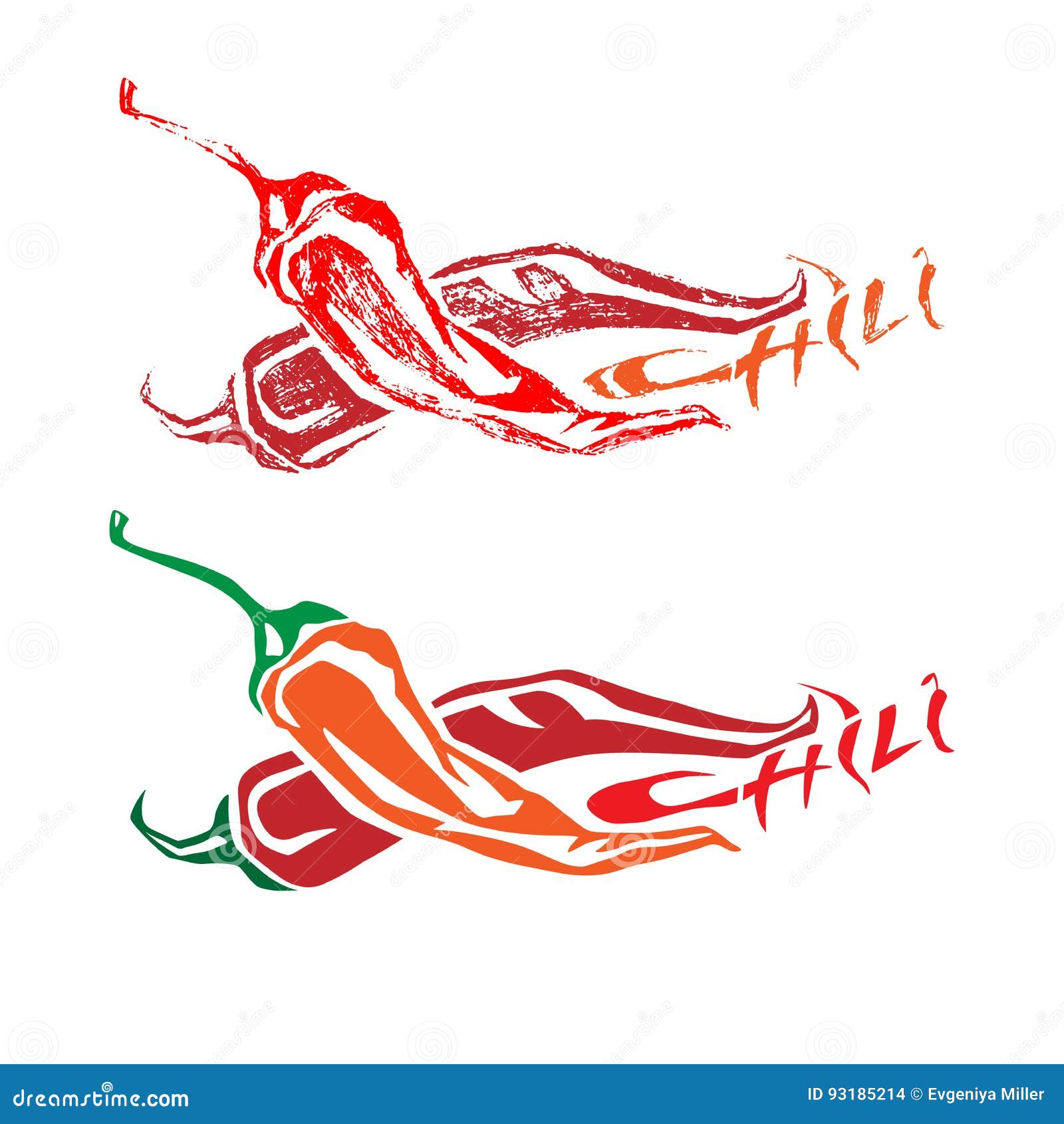 Red Chilli Pepper Isolated on White Background. Stock Vector ...