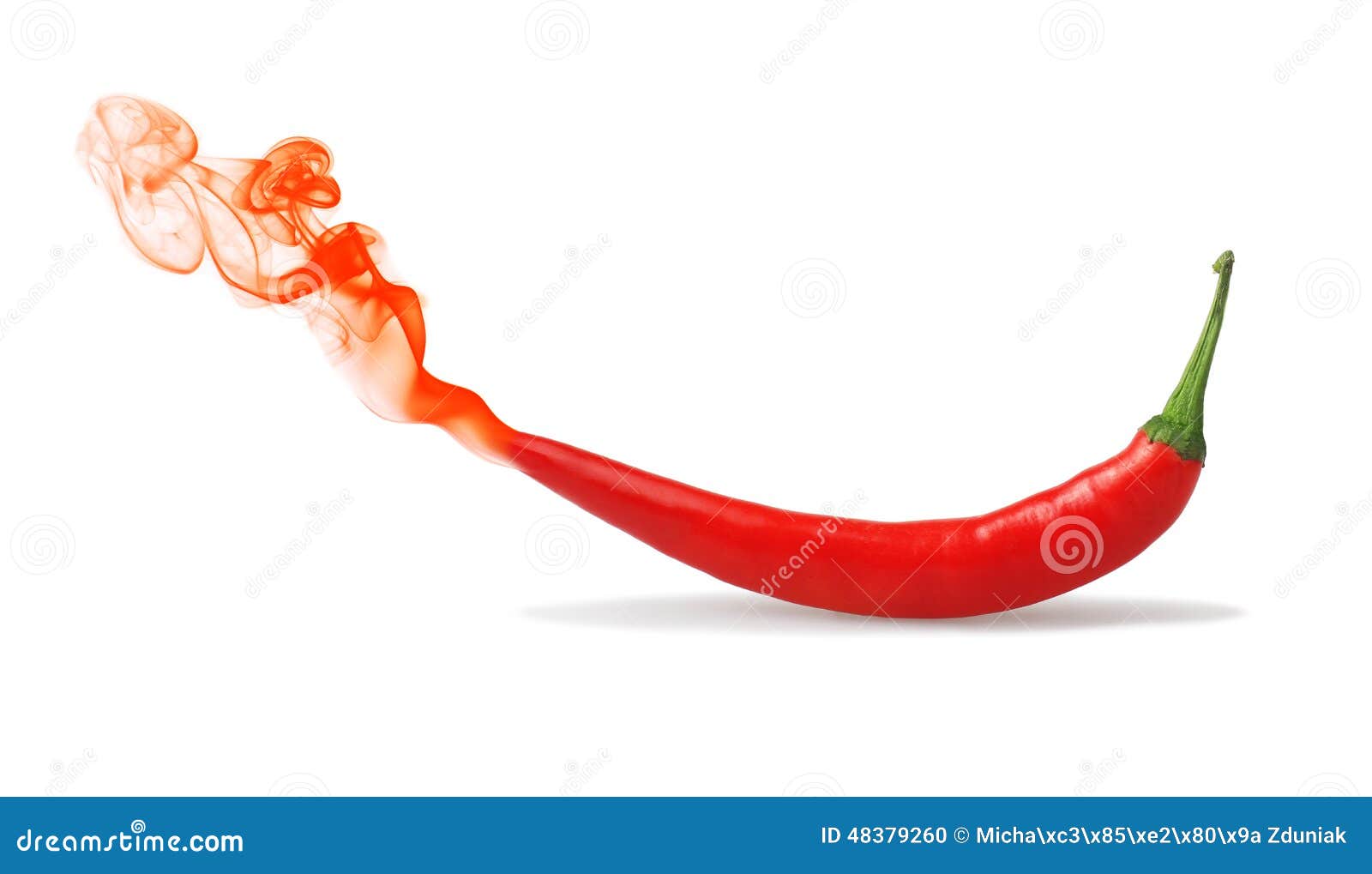 Red Chilli Pepper with a Red Smoke Stock Photo - Image of food, shape ...