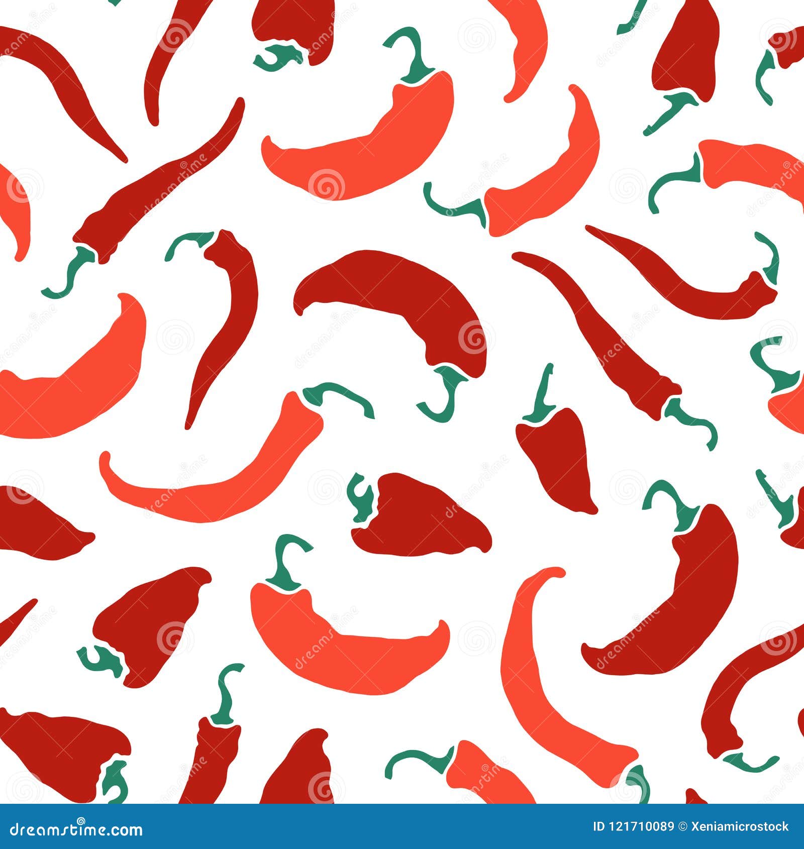 Red Chilli Pepper Seamless Pattern. Stock Vector - Illustration of ...