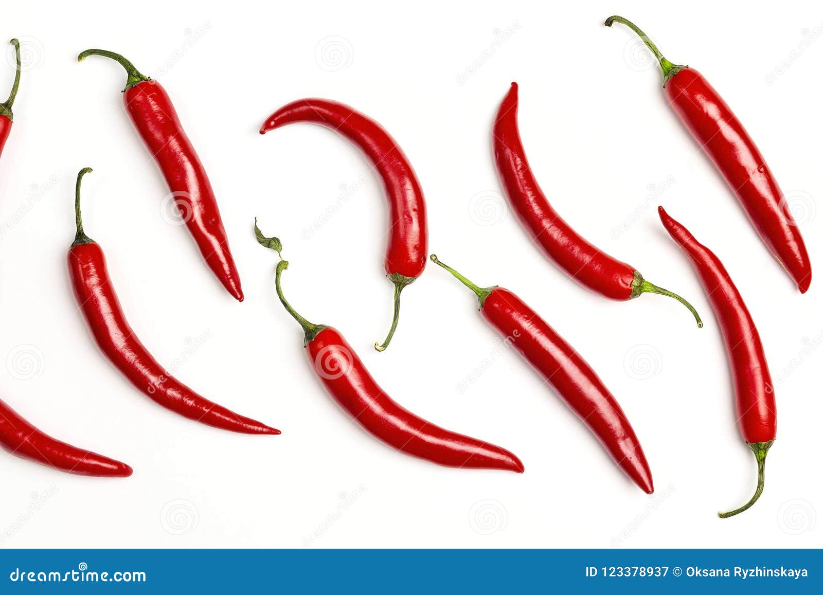 Red Chilli Pepper on a White Background. Stock Image - Image of cooking ...