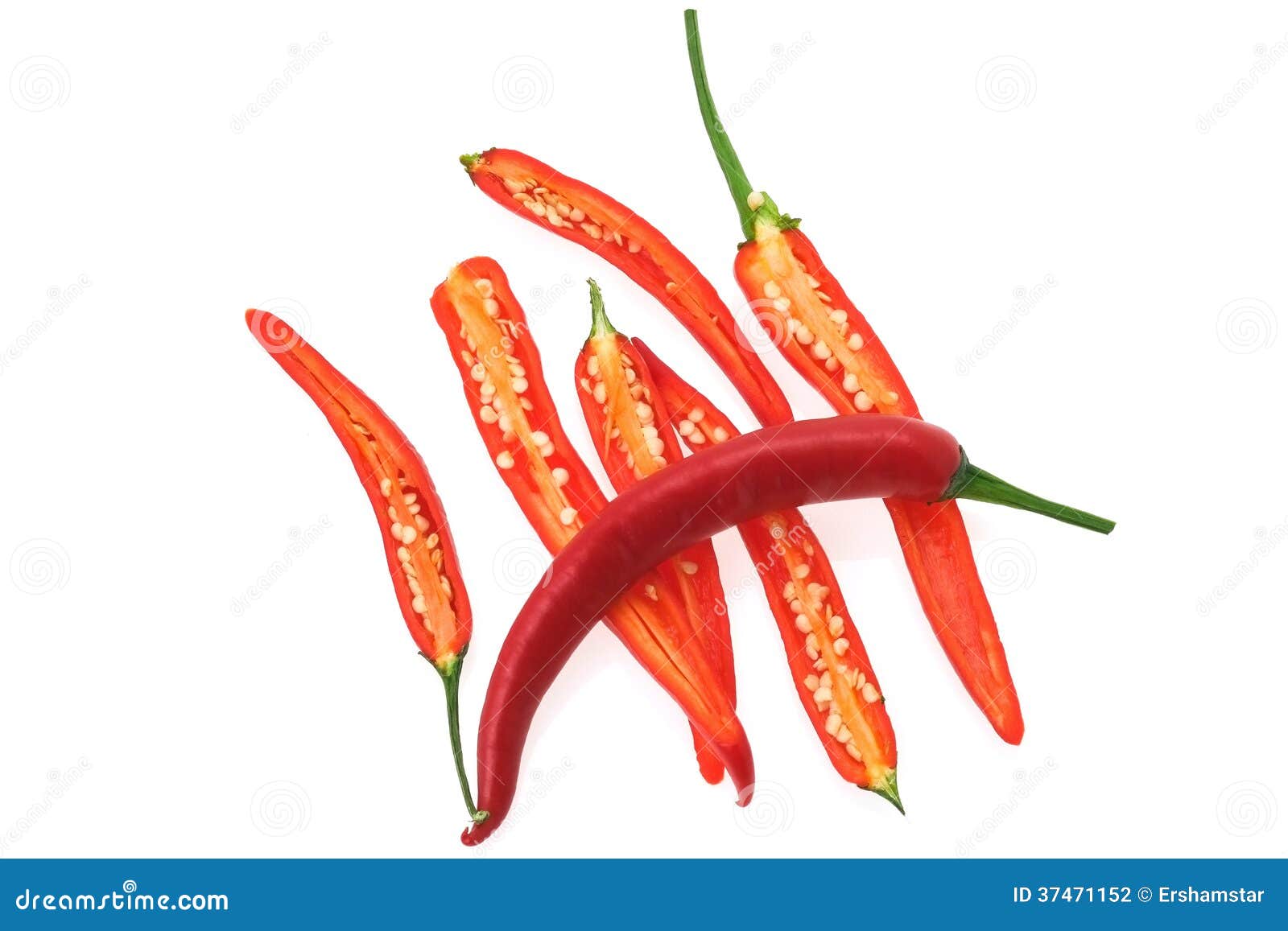 Red Chilli Peppers on a White Background Stock Photo - Image of pepper ...