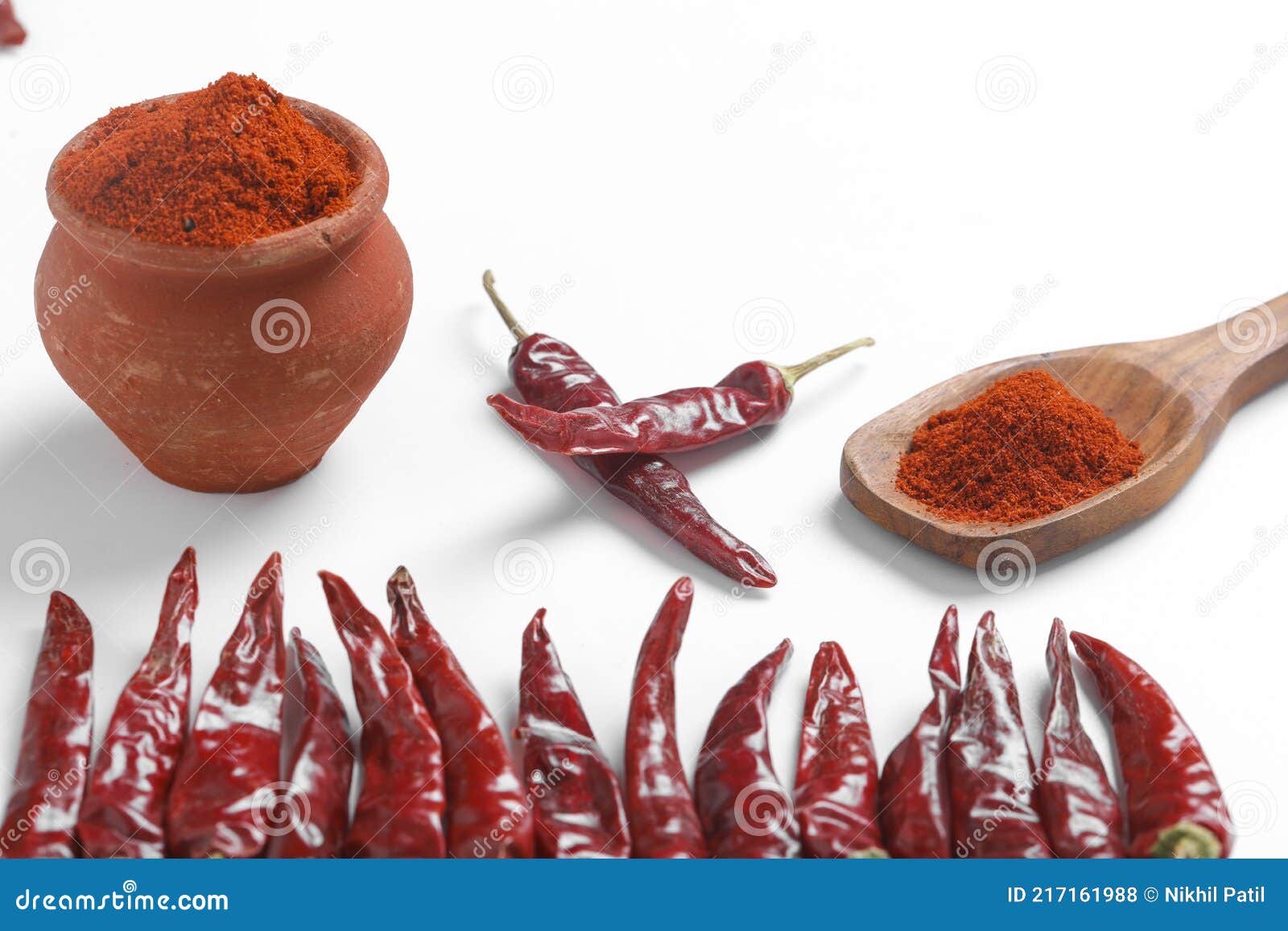 Red Chilli Powder with Dried Red Chillies. in Earthen Bowl Stock Photo ...