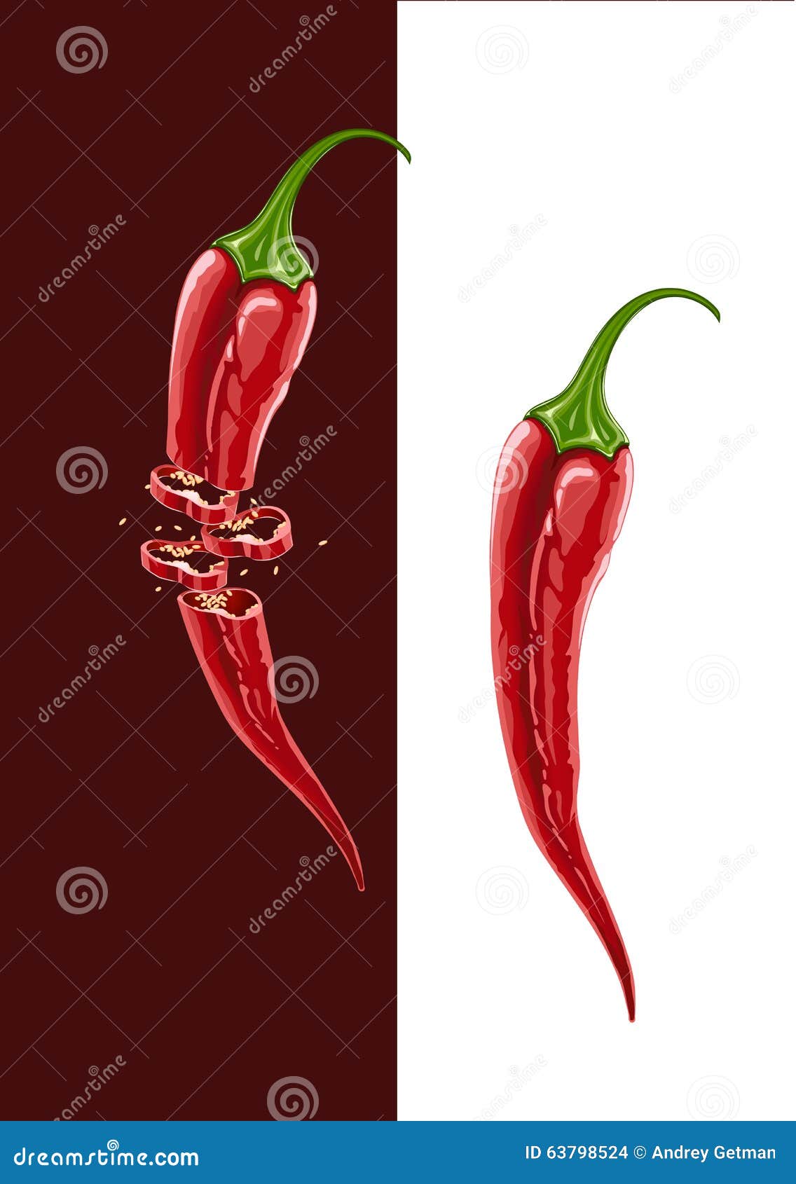 Red chilli stock vector. Illustration of vector, pepper - 63798524