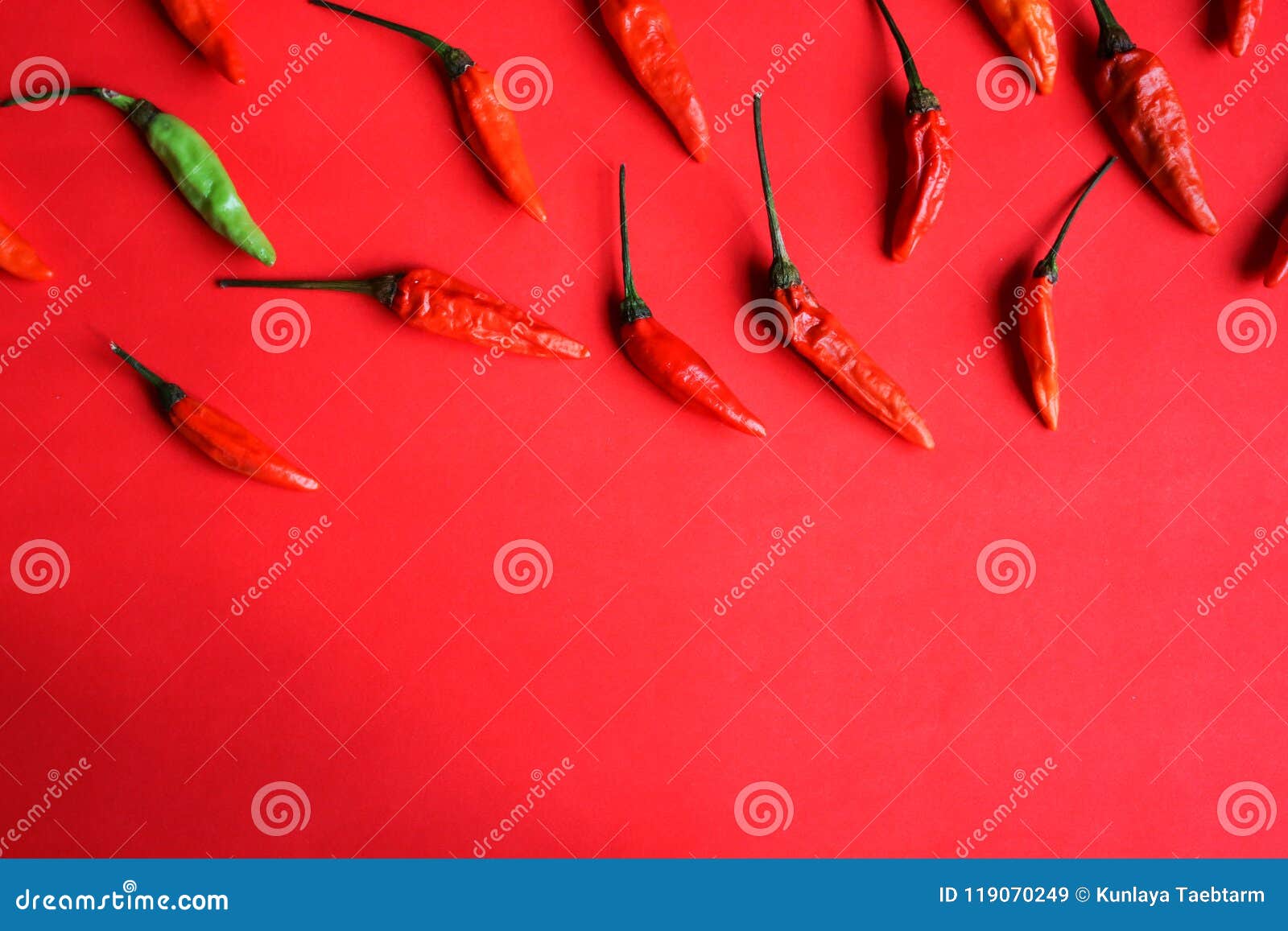 Red Chilli On Red Background Using Fresh Red. Stock Image - Image of ...