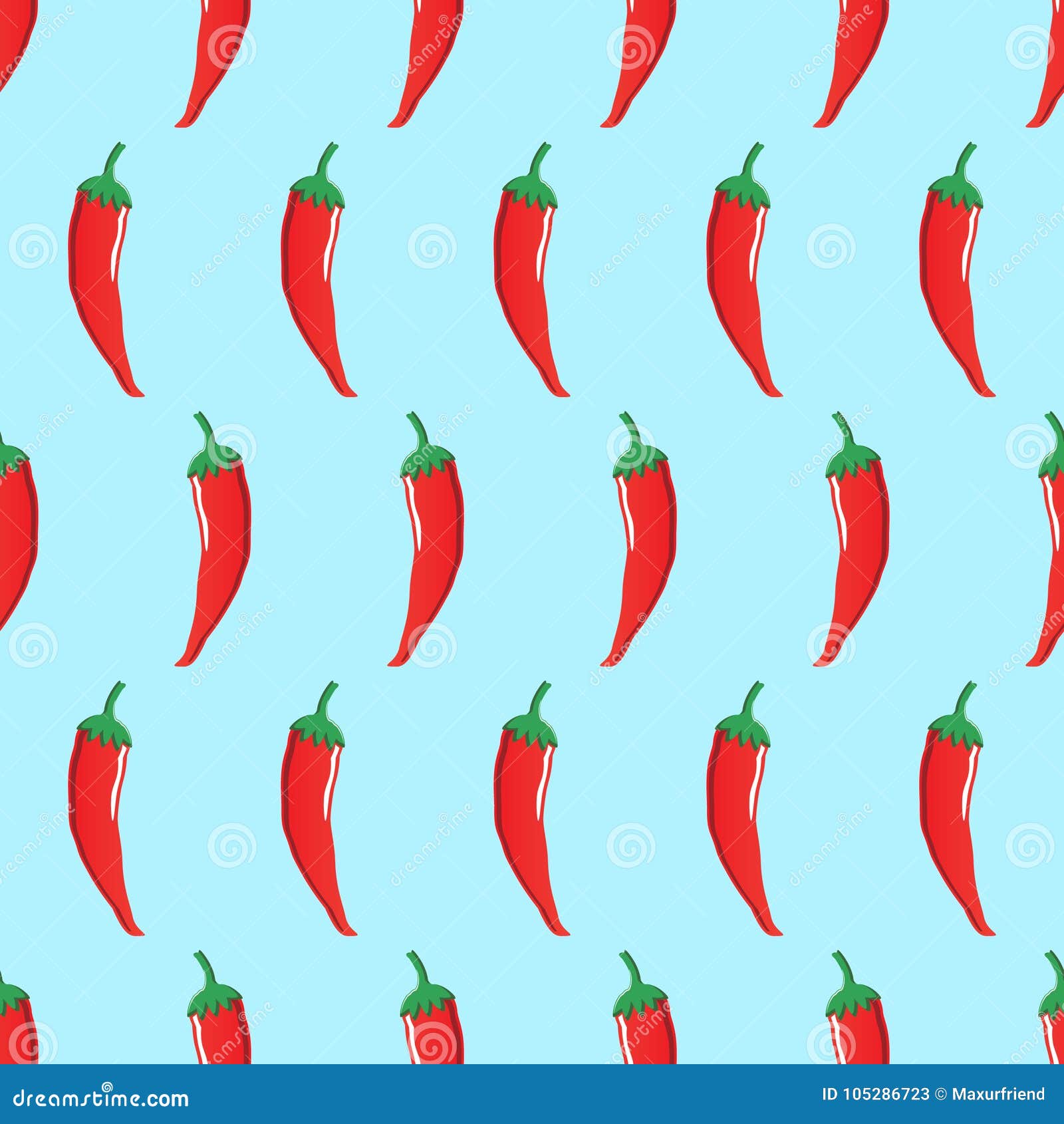 Background Chilli Flowers Pattern