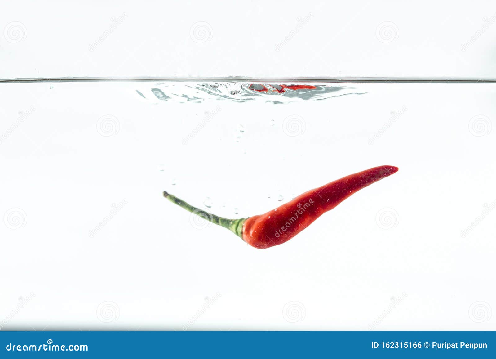 Red Chilli, Water Splashes, Solated on a White Background Stock Photo ...