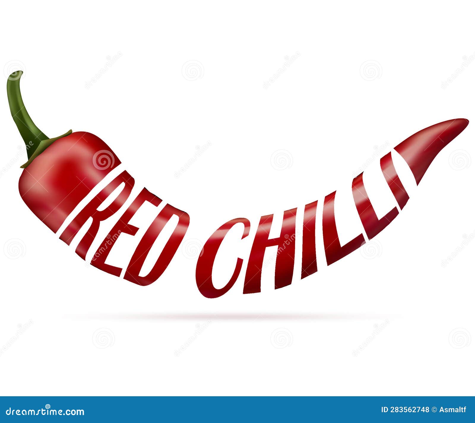 Red Chilli with White Background Stock Illustration - Illustration of ...