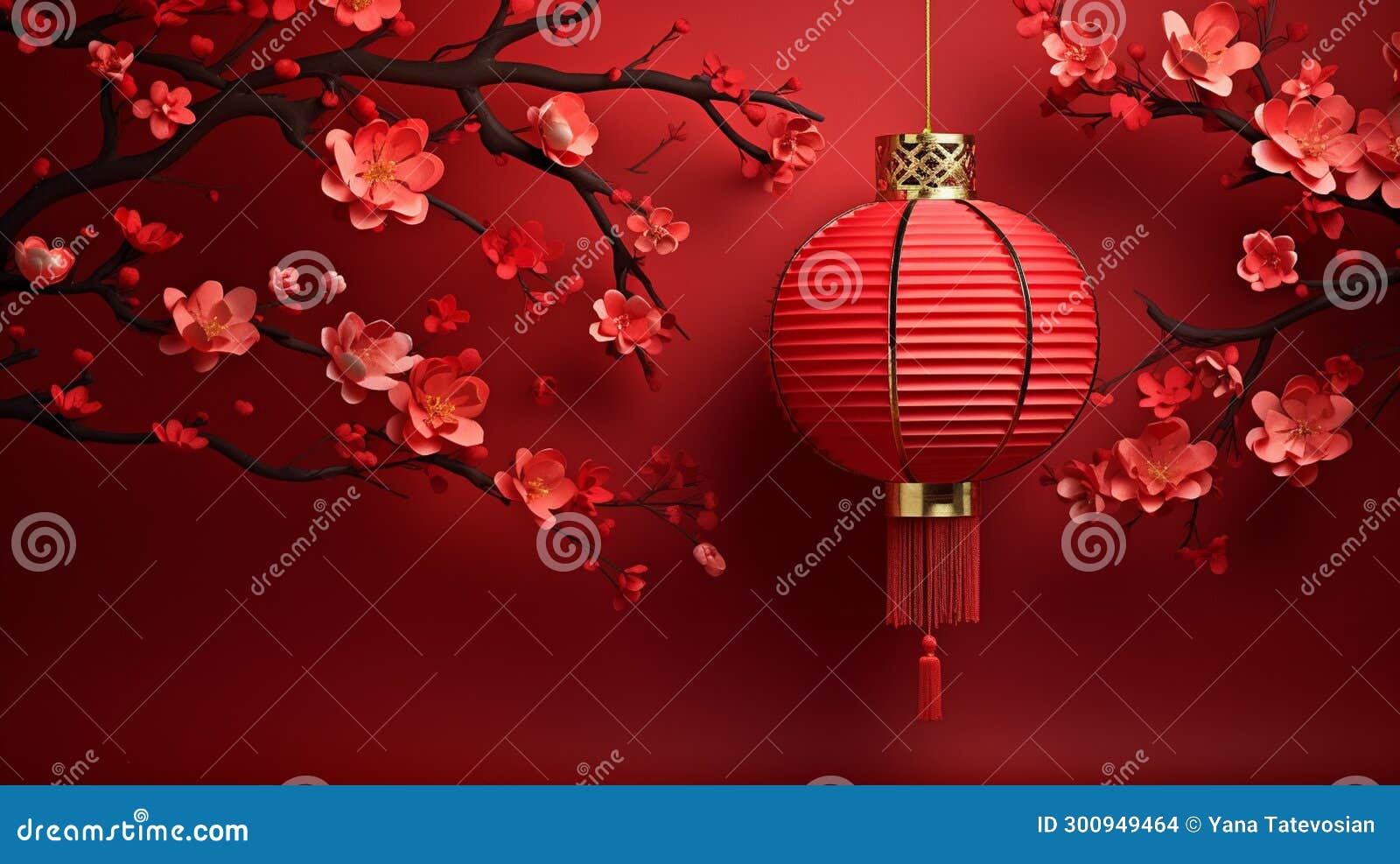 Red Chinese Background with Lantern is Beautiful. Selective Focus Stock ...