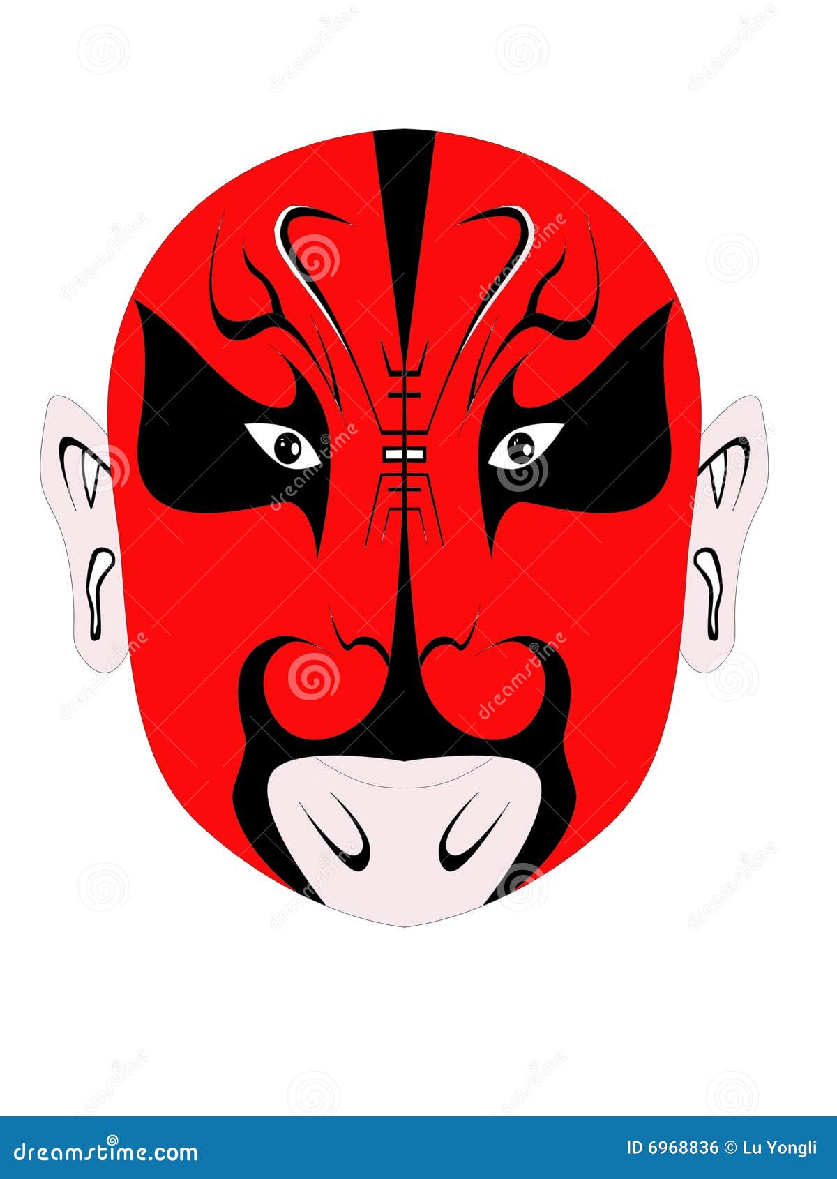 Red Chinese Devil Mask stock illustration. Illustration of chinese ...