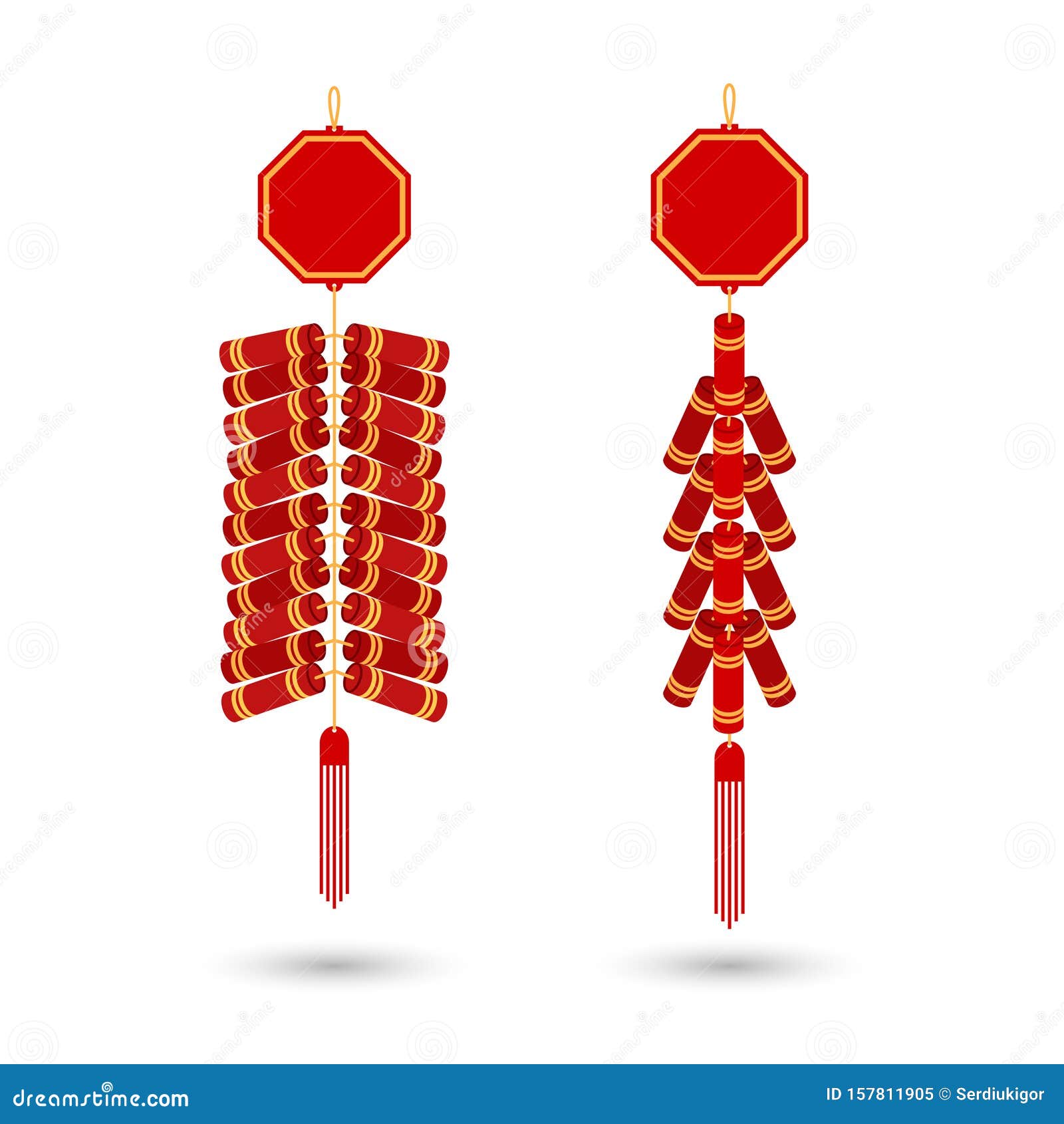 Red Chinese Firecracker Flat Icon. Vector. Red Fire Cracker Art Design ...