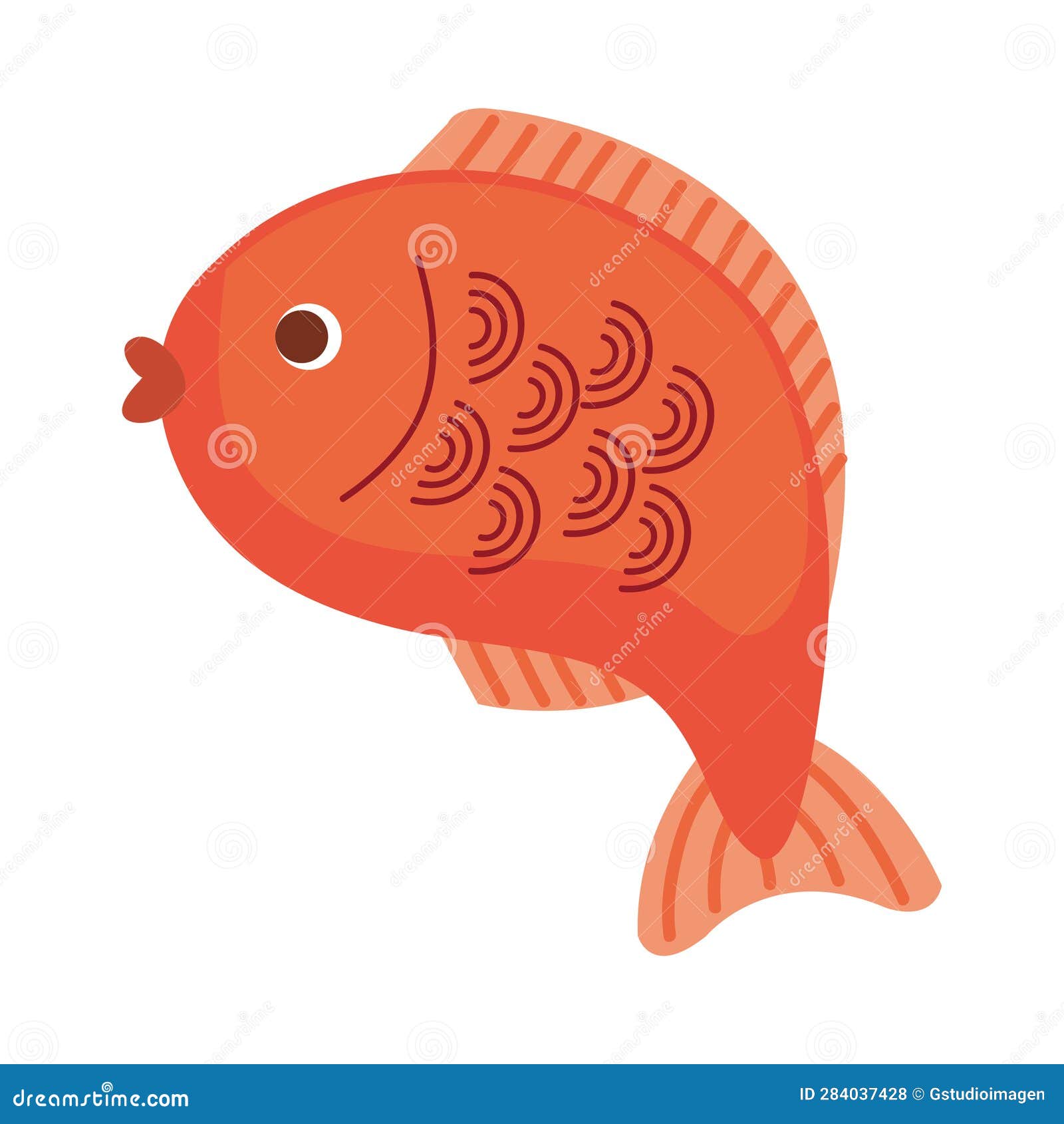 Red chinese fish stock vector. Illustration of symbol - 284037428