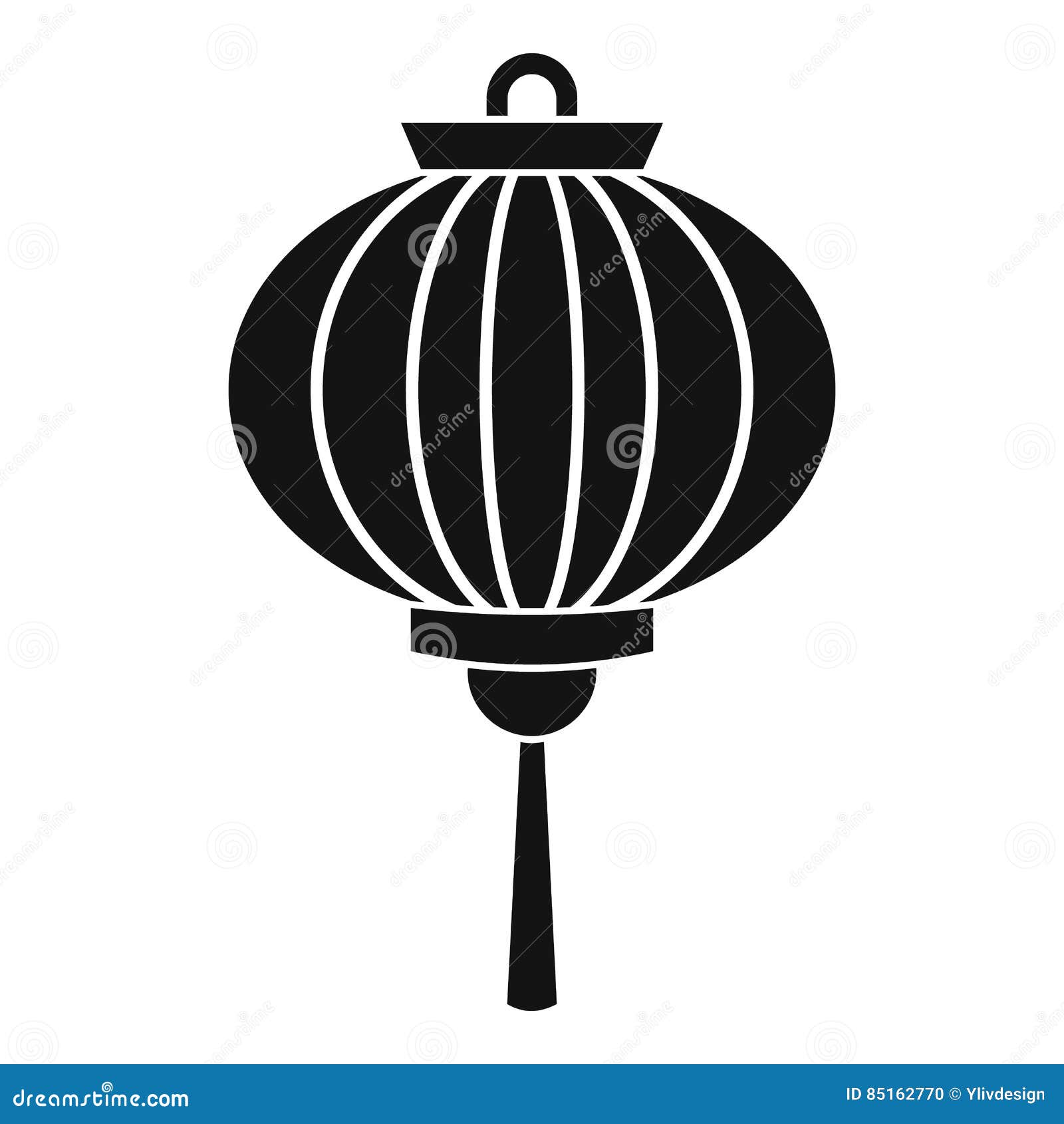 Red Chinese Lantern Icon, Simple Style Stock Vector - Illustration of ...