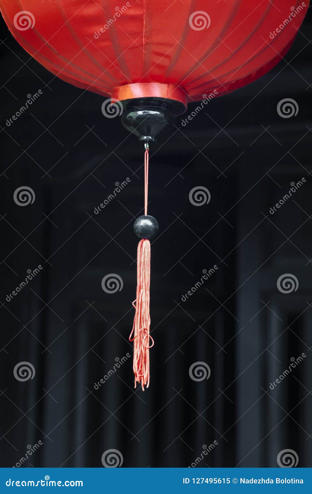 Red Chinese Lantern, View from Below Stock Image - Image of symbol ...